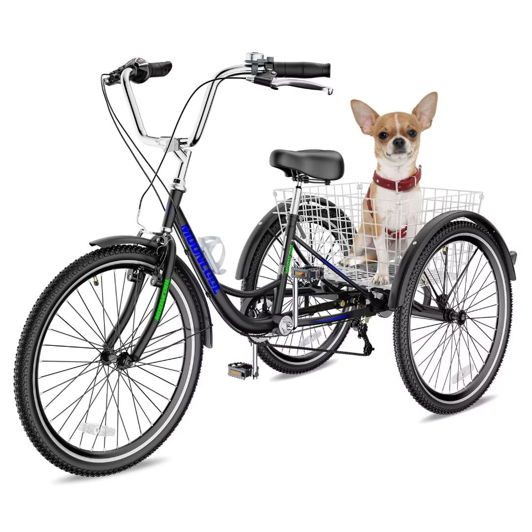 NAIZEA Adult Folding Tricycle 7-Speed, 20/24/26-Inch Three Wheel ...