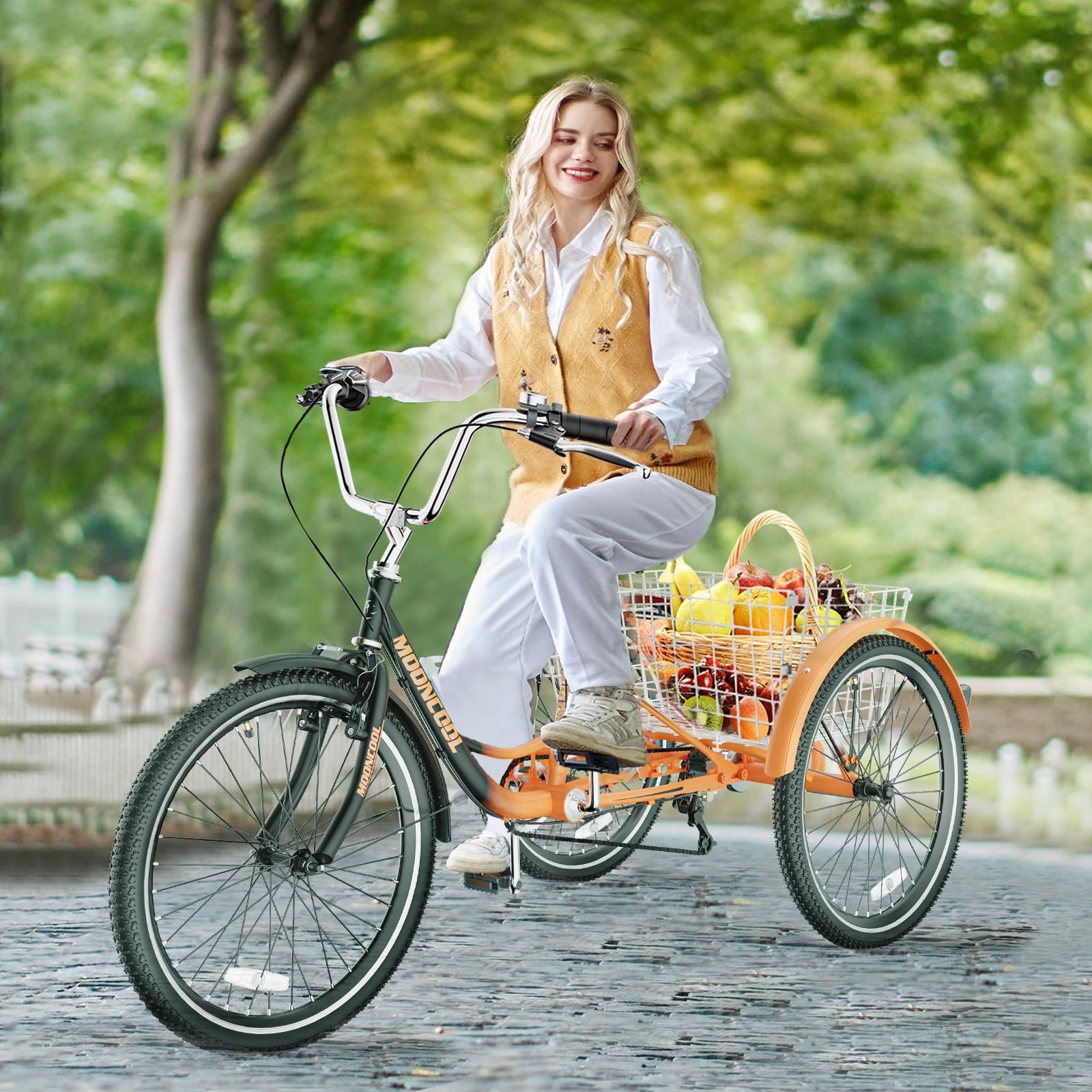 NAIZEA Adult Tricycles ,Three Wheel 7 Speed Bike, 20/24/26 inch Adult ...