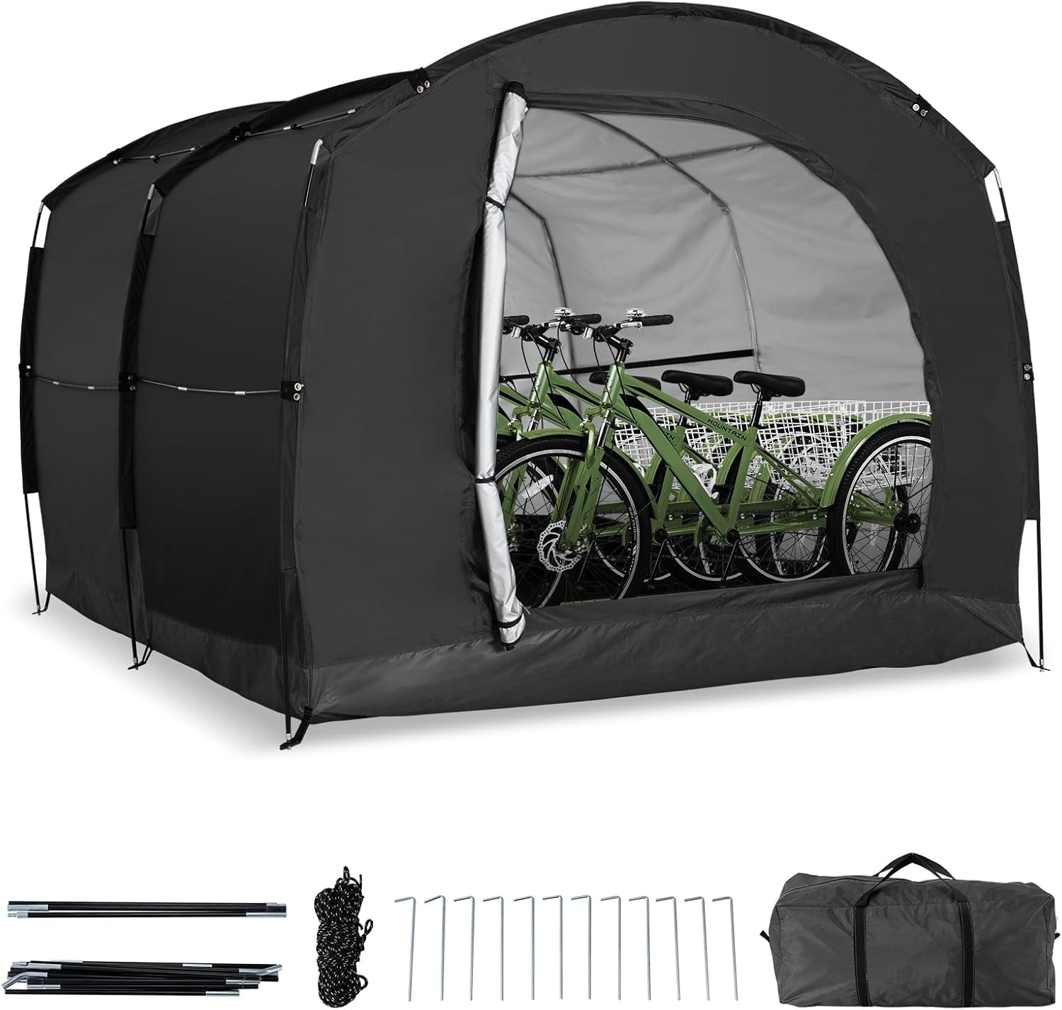 NAIZEA Bike Storage Shed Tent - Outdoor Bicycle Storage Shelter for 2/3 ...