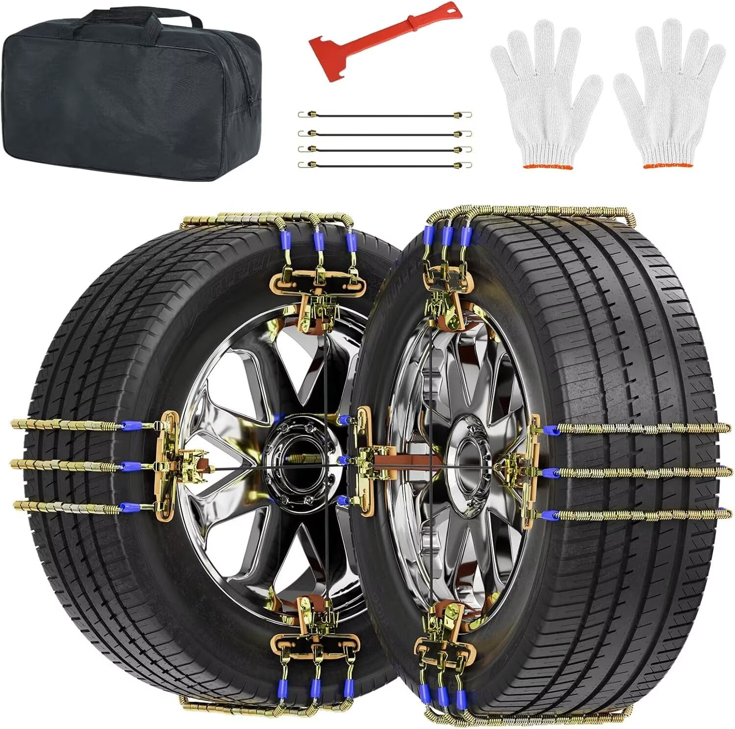 NAIZEA Cable Snow Chains 8 Pack, Tire Chains for Cars/SUVs/Pickup ...