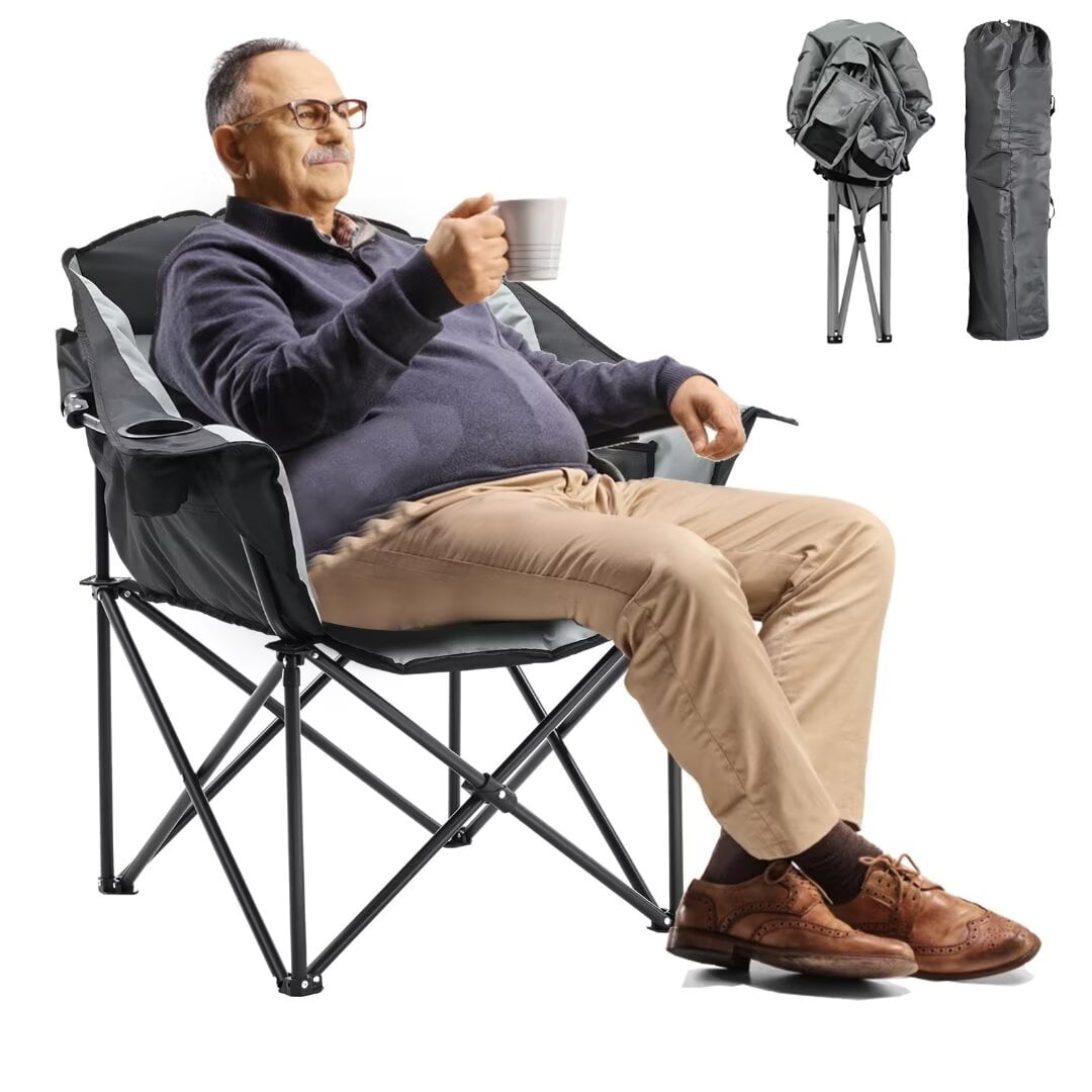 NAIZEA Camping Chair Patio Lounge Chairs, Oversized Portable Camping ...