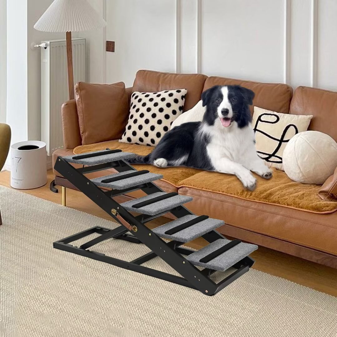 NAIZEA Dog Ramp,6 Level Adjustable Folding Pet Ramp for Bed, Couch,SUV ...