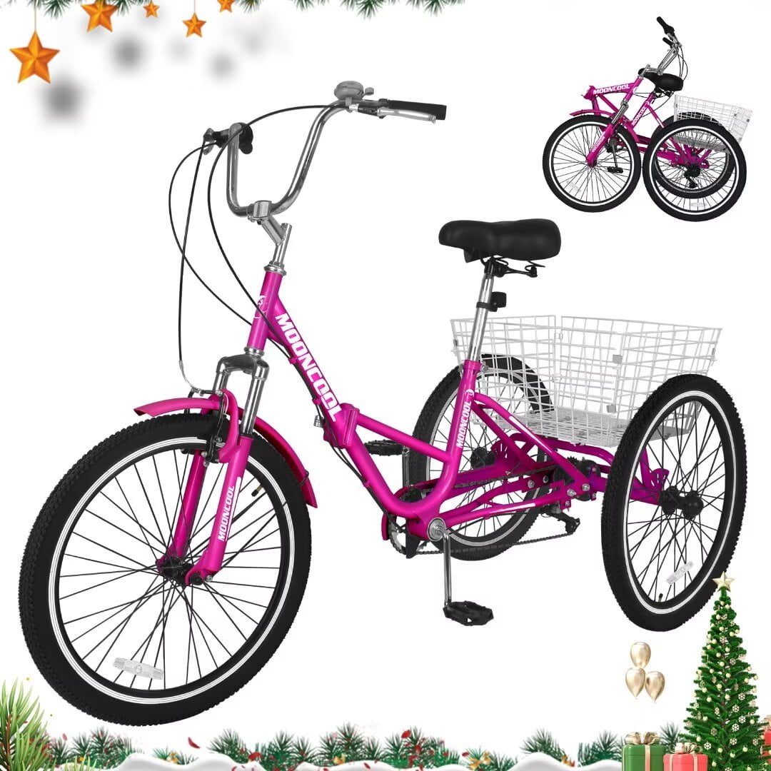 NAIZEA Durable Unisex Adult Tricycles, Steel, Pink, 63 lb - Walmart.com