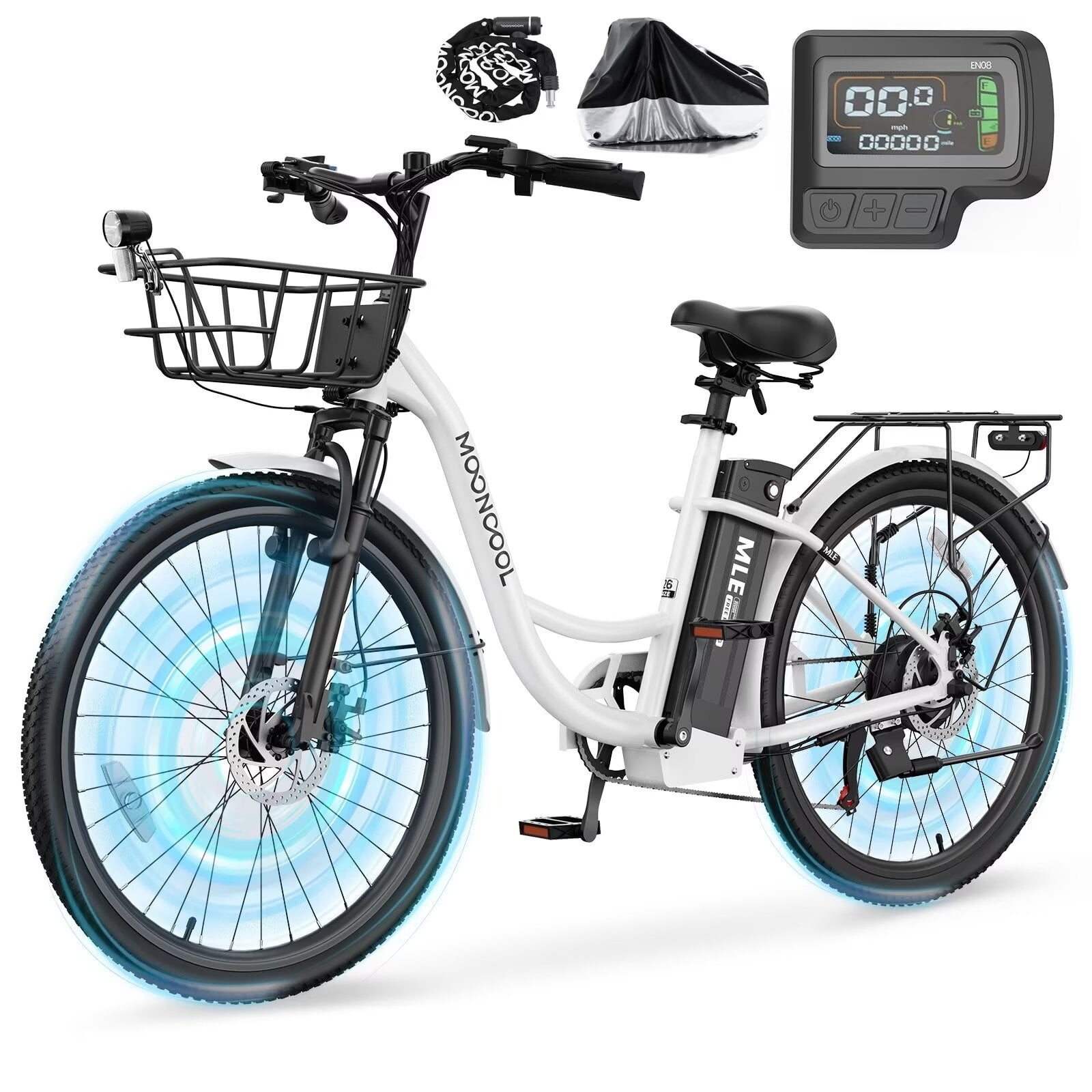 NAIZEA Electric Bike for Adults, 20 mph Ebike 700W Peak Adult Electric Bicycles, 40 Miles Range ...