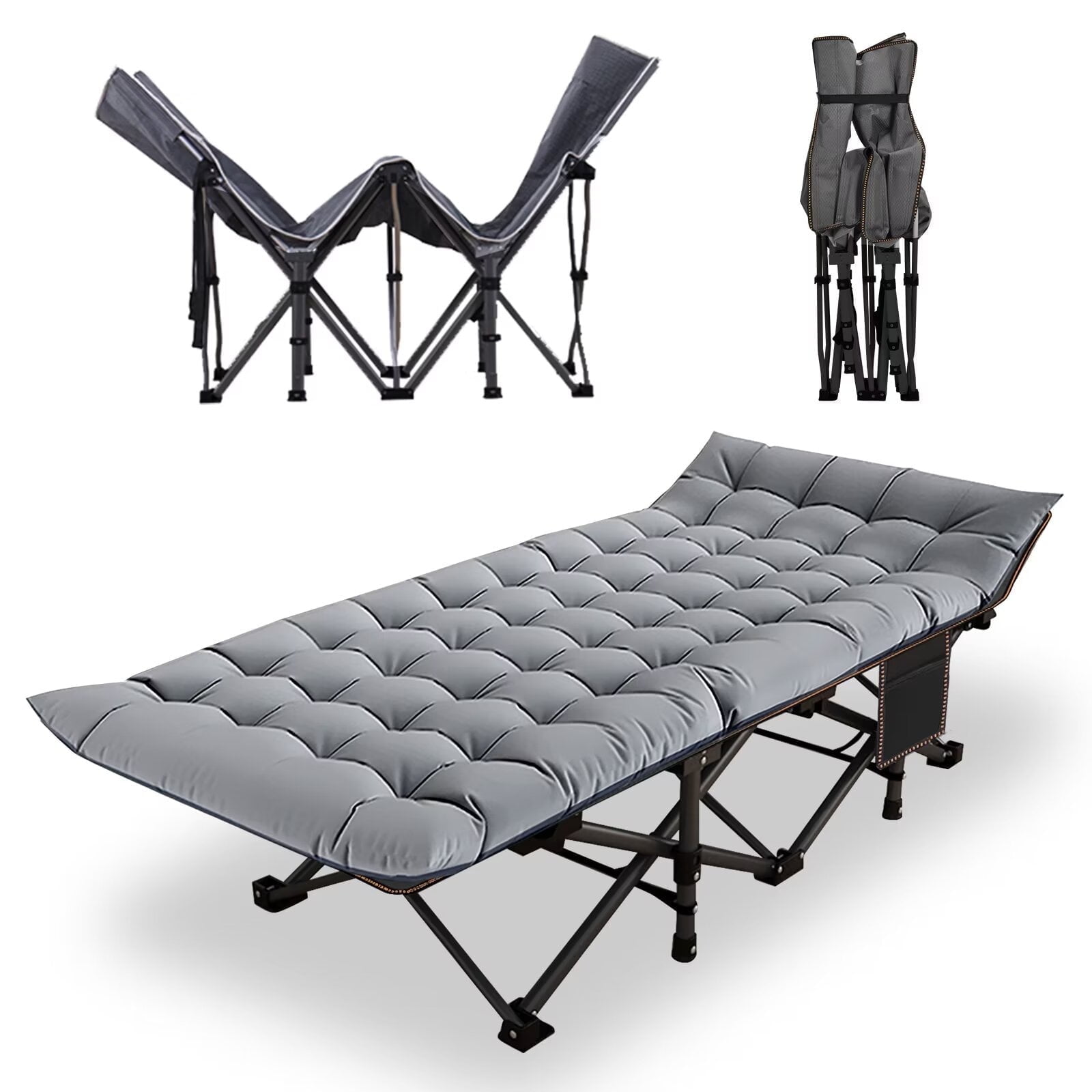 NAIZEA Folding Bed Cot with Mattress,Folding Camping Cot with Carry Bag ...