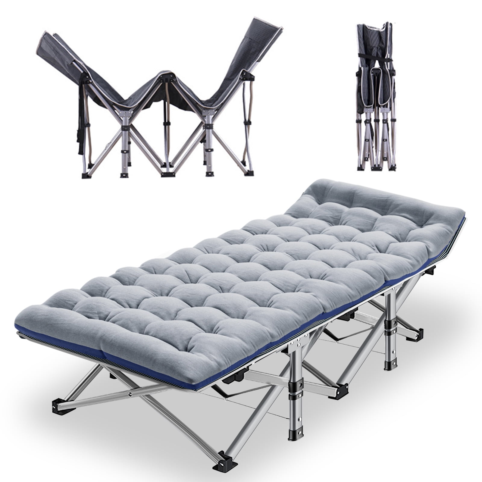 NAIZEA Folding Camping Cot With Mattress For Adults,Lightweight Folding ...