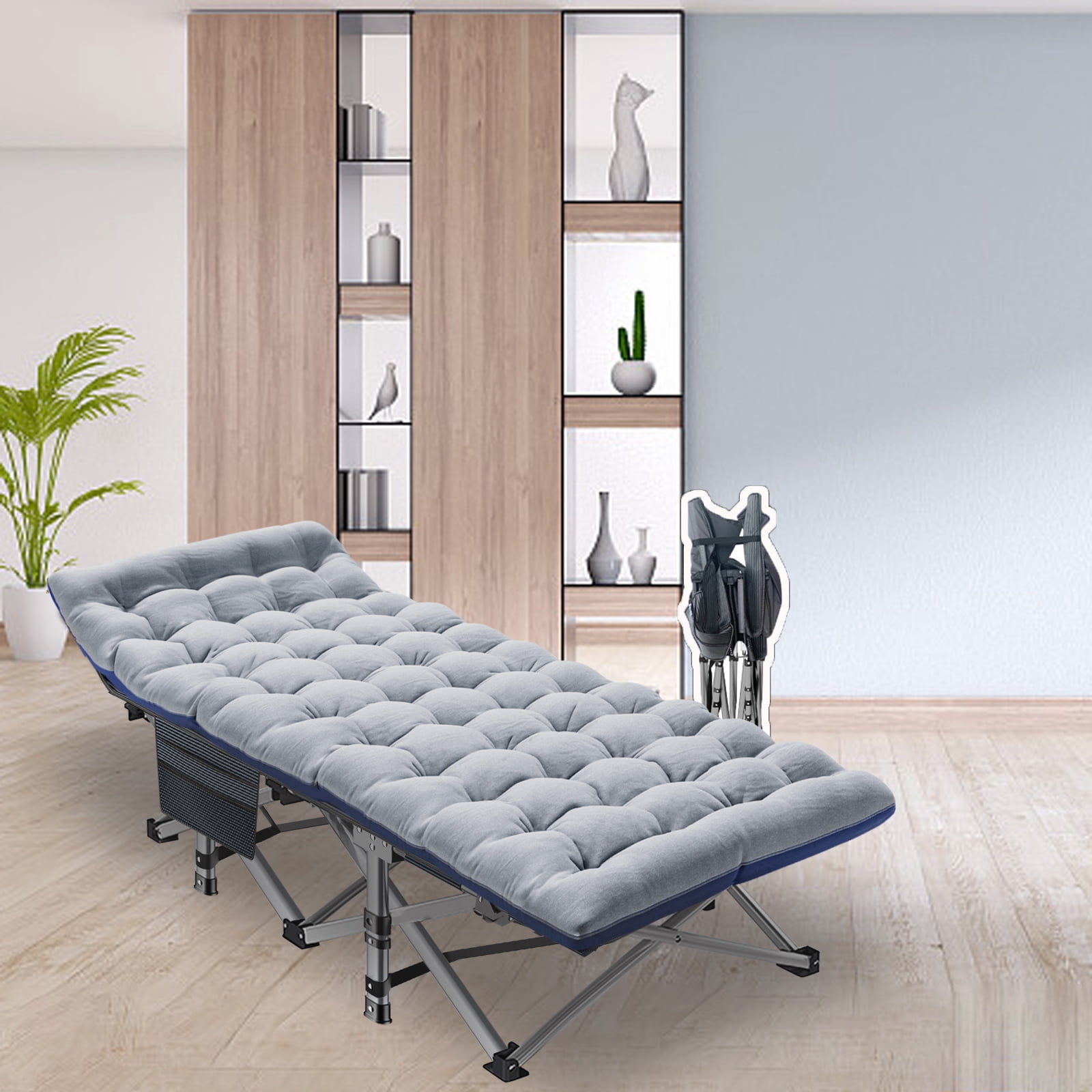 NAIZEA Folding Camping Cot With Mattress For Adults,Lightweight Folding ...