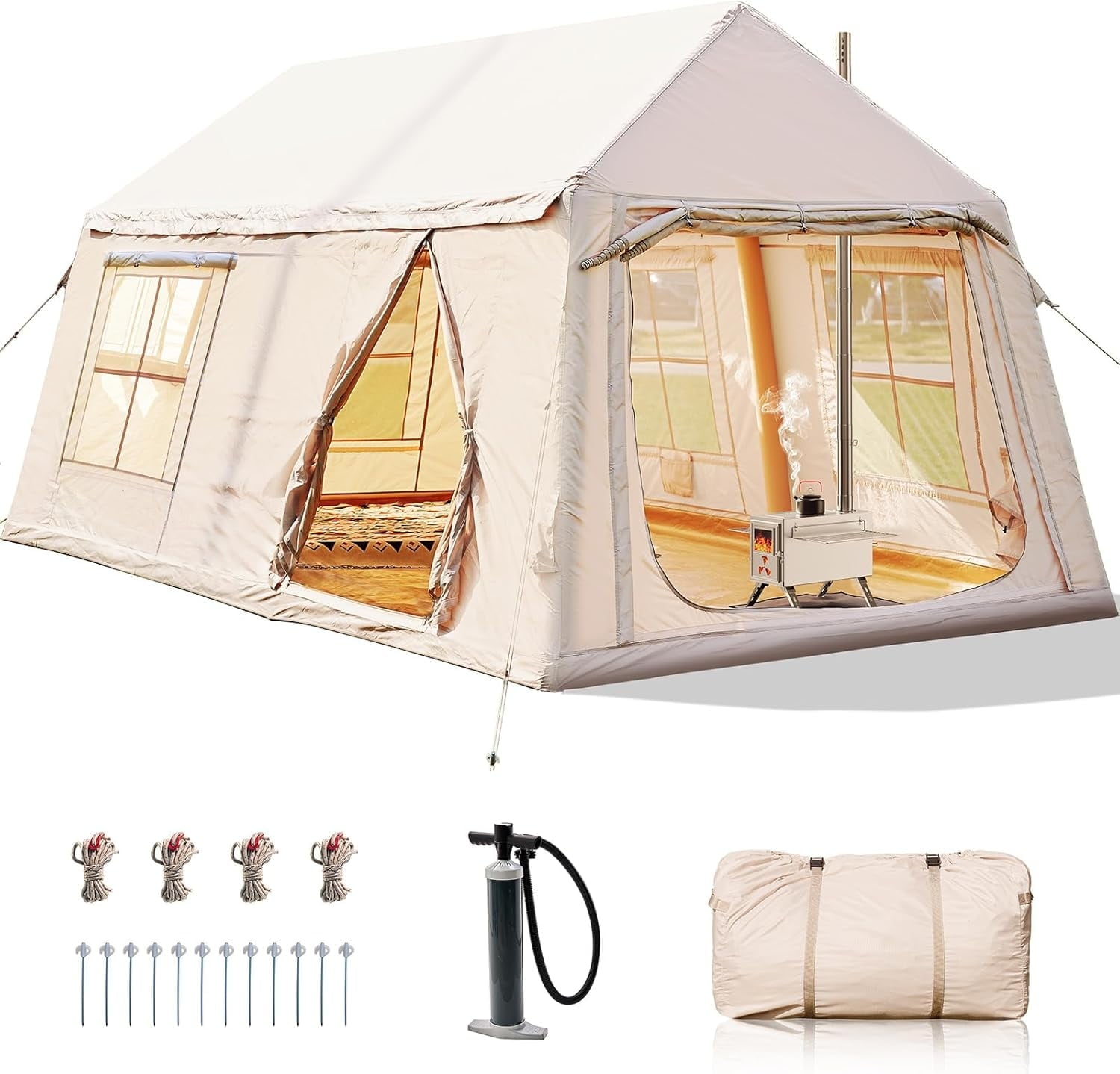 NAIZEA Inflatable Tents for Camping, Blow Up Tent with Hand Pump, Easy ...