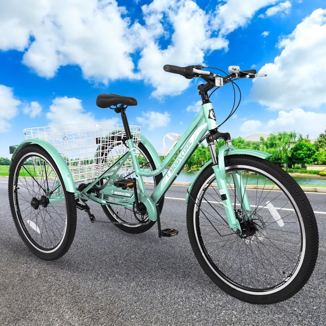 NAIZEA Mountain Tricycle for Adults, 3 Wheeled 7-Speed Mountain ...