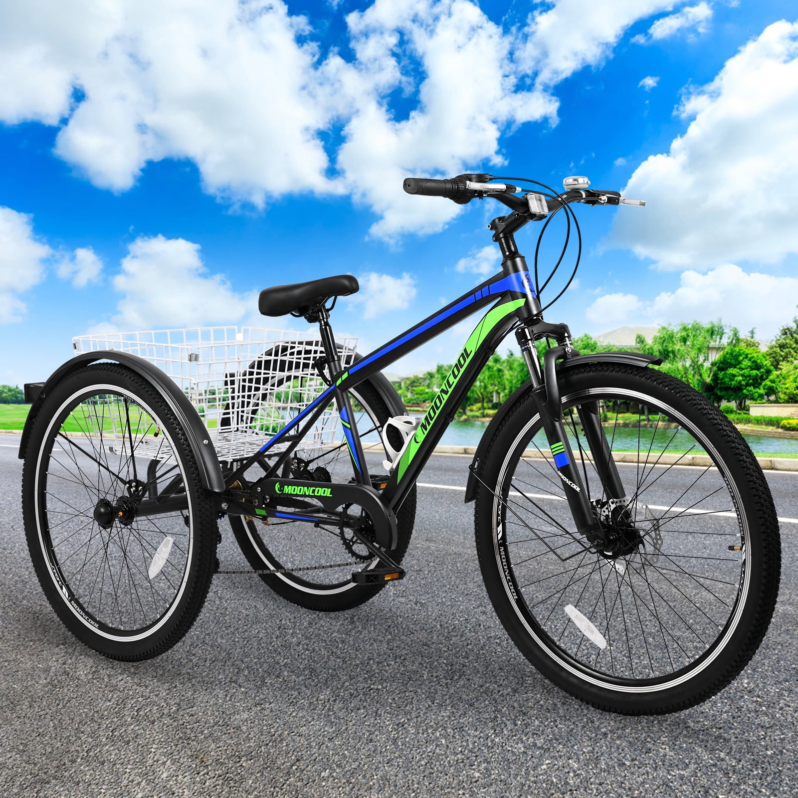 "NAIZEA 27.5"" 7-Speed MTB Trike, Adults Exercise Tricycle with ...