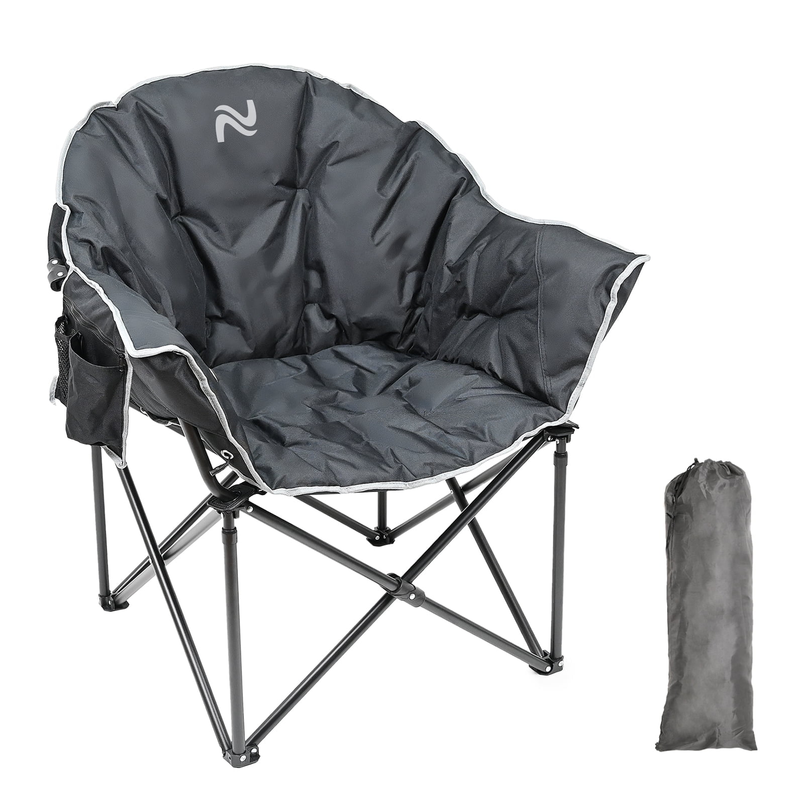 NAIZEA Oversized Camping Chair, Fully Padded Moon Saucer Folding Chair ...