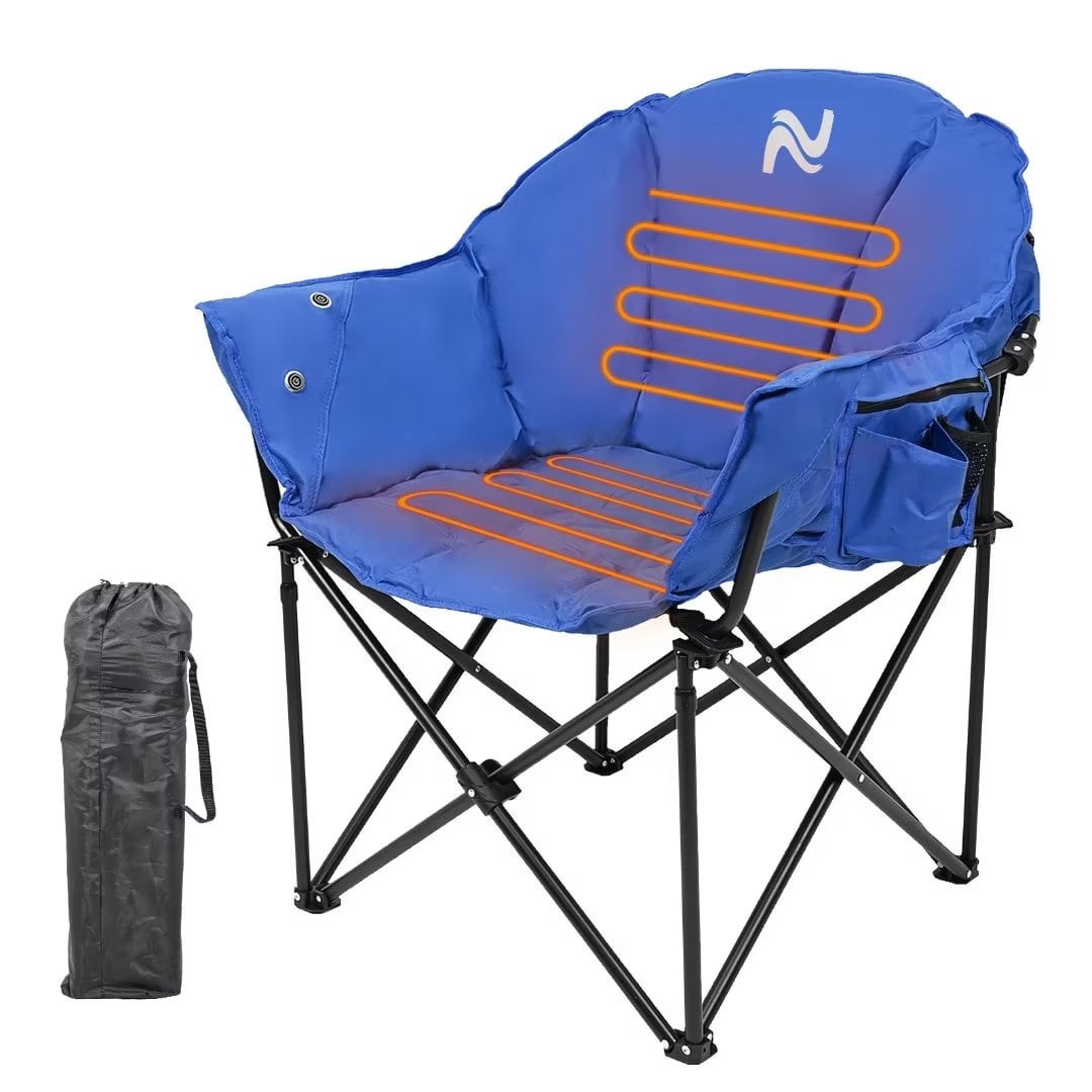 NAIZEA Oversized Heated Camping Chair, Portable Folding Lawn Chair, 3 ...