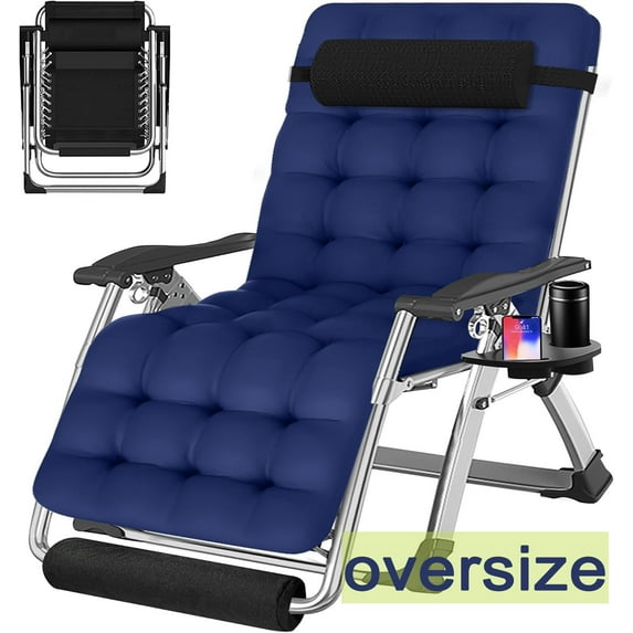 NAIZEA Oversized Zero Gravity Chair,29In XL Premium Lawn Folding Lounge ...