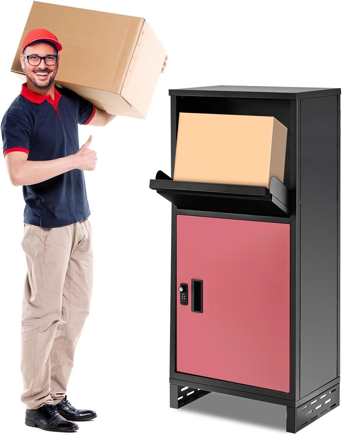 NAIZEA Package Delivery Boxes for Outside, Anti-Theft Lockable Parcel ...