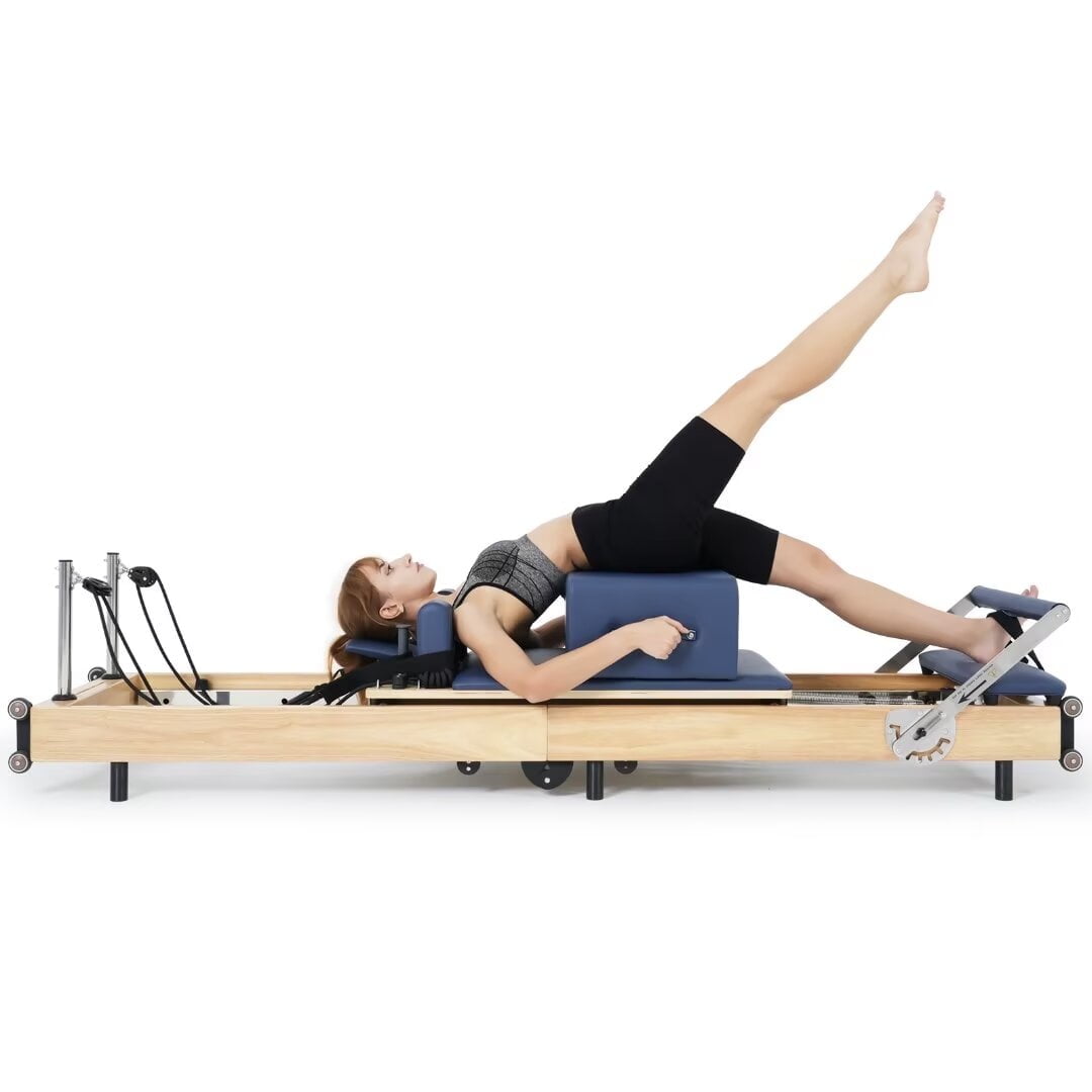 NAIZEA Pilates Reformer Machine,Oak Wood Home Pilates Equipment ...
