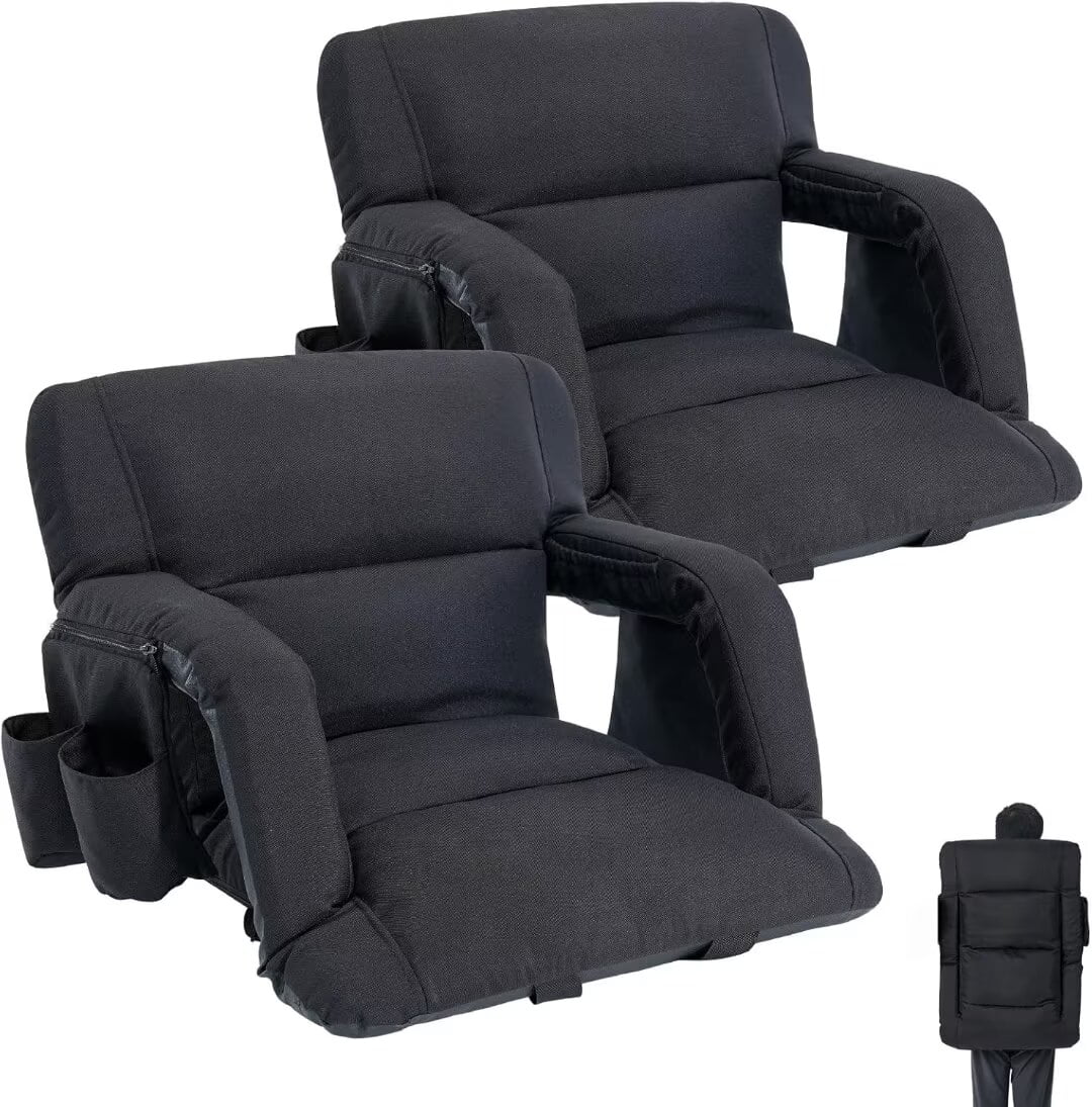 NAIZEA Set of 2 Sports Bench, Folding Bench Chair Sideline Bench with ...