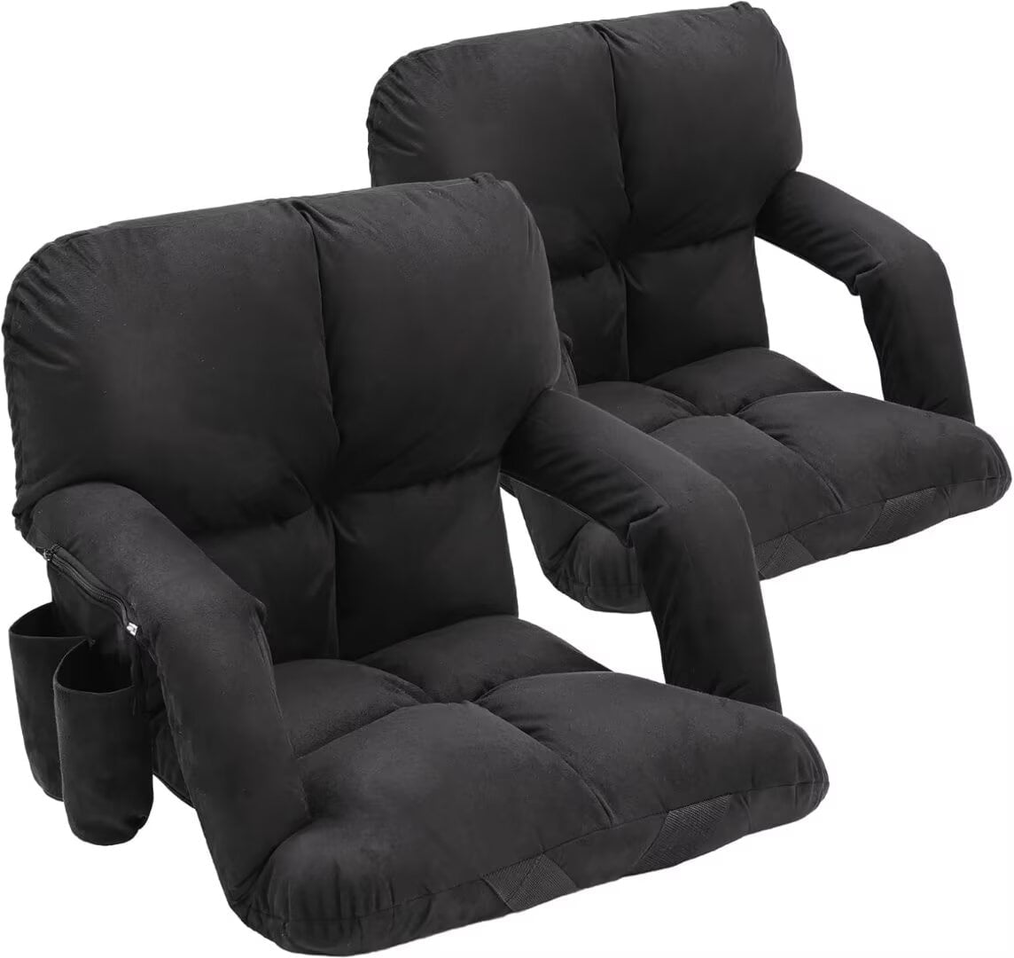 NAIZEA Set of 2 Stadium Seats with Back Support & 6 Reclining Positions ...