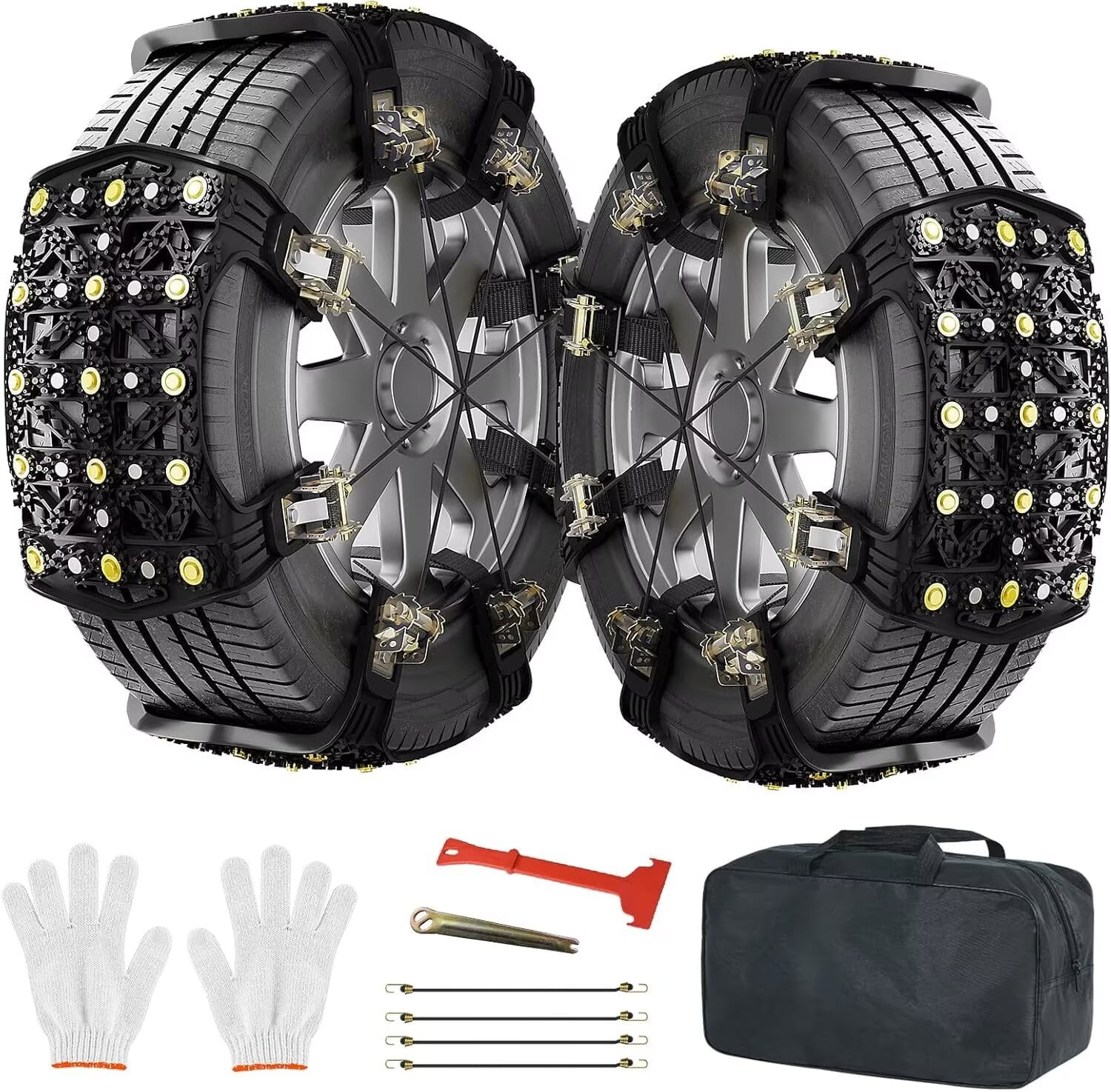 NAIZEA Upgraded TPU Snow Chains 8 Pack, Tire Chains for Cars/SUVs ...