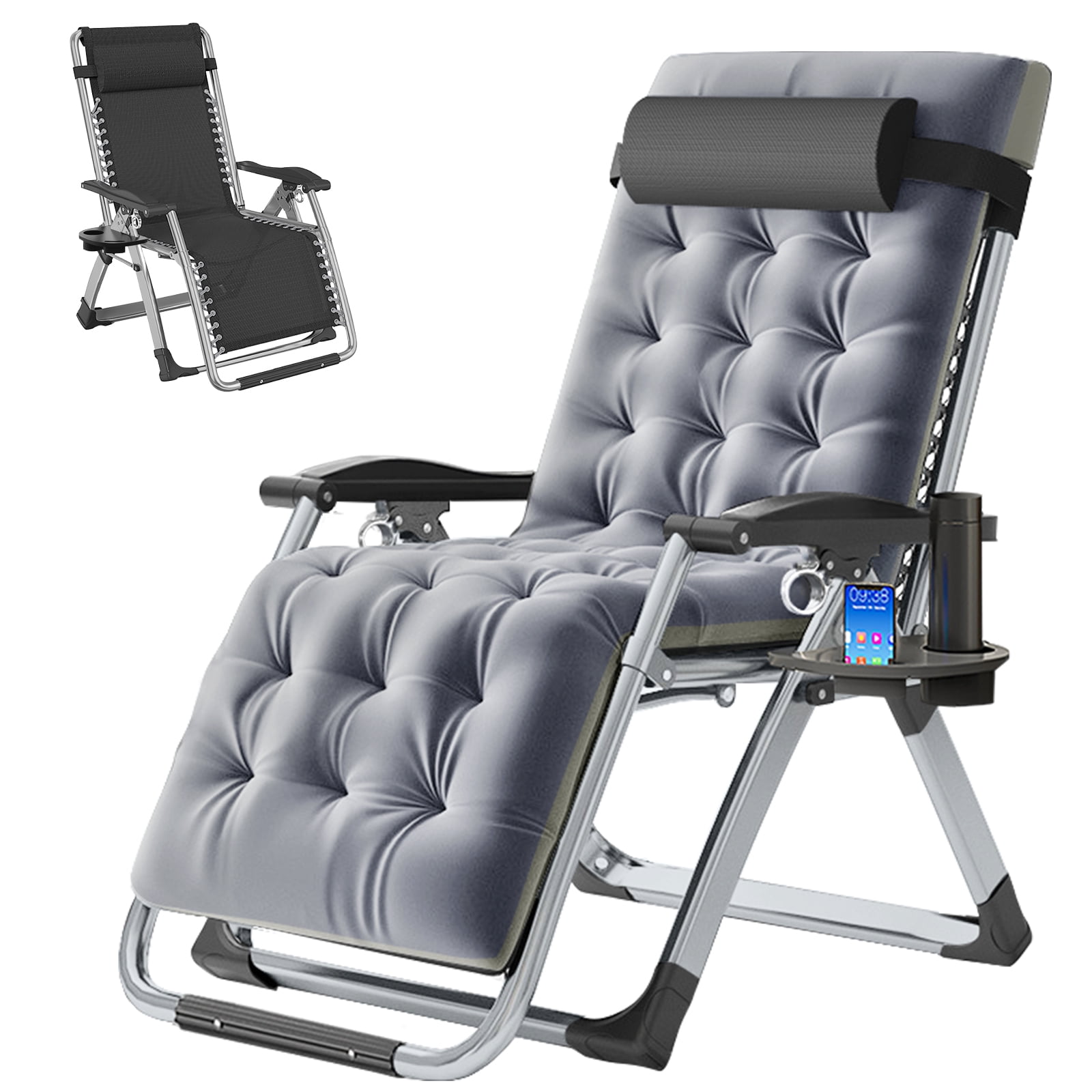 NAIZEA Zero Gravity Chair, Lawn Recliner, Folding Portable Reclining ...
