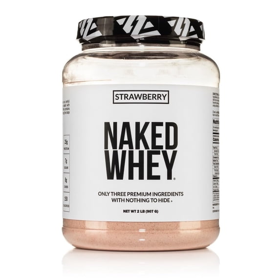 NAKED Strawberry Whey Protein Powder, Only 3 Ingredients, 25g Grass Fed ...