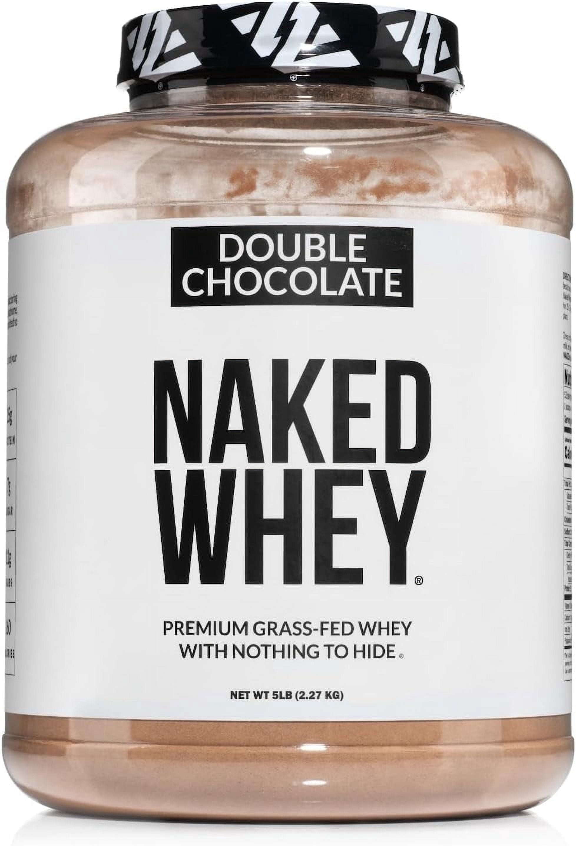 Naked Nutrition Grass Fed Double Chocolate Whey Protein Powder, 53 ...