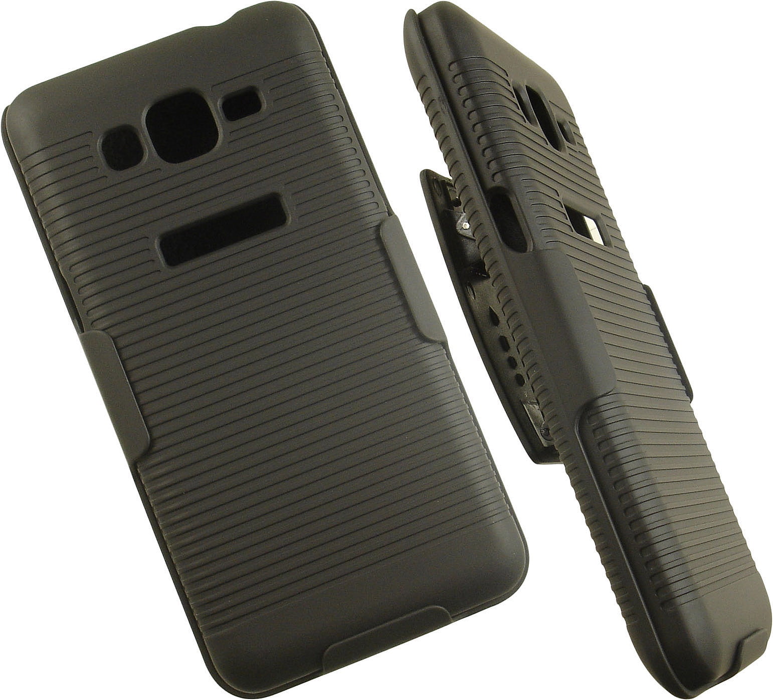 NAKEDCELLPHONE'S BLACK RUBBERIZED HARD CASE COVER + BELT CLIP HOLSTER ...