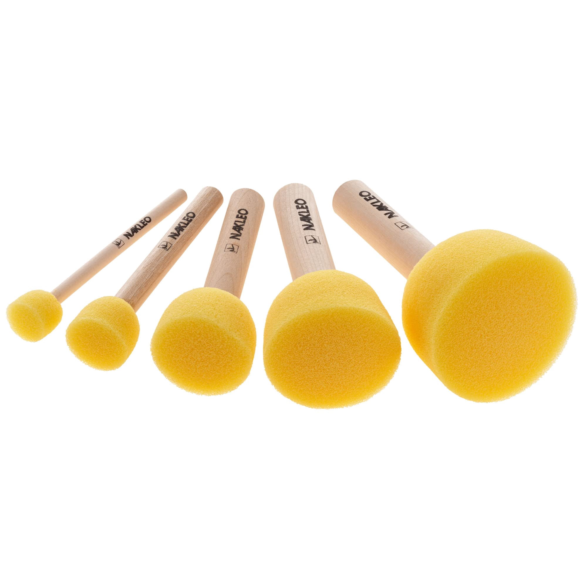 NAKLEO Foam Stencil Stippling MFF30 Brush Set, 5 Round Sponges Stippler ...
