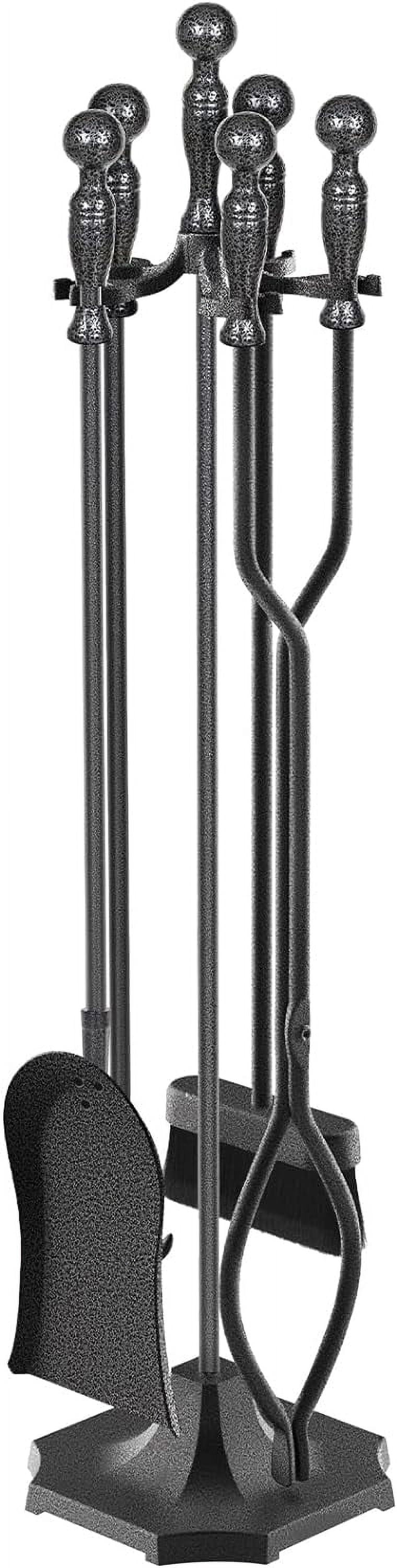 NALONE 5Pc Wrought Iron Fireplace Tools Set, 31In, Ergonomic Handle ...