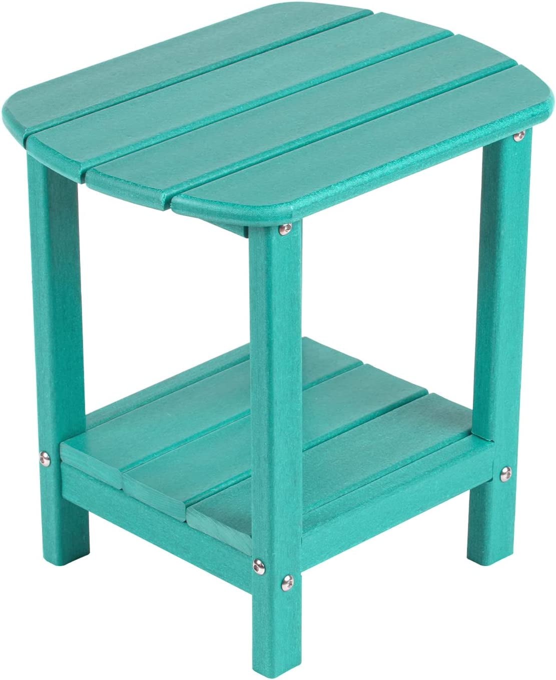 NALONE 16.5 Inch Outdoor Plastic Adirondack Side Table, Double Deck ...