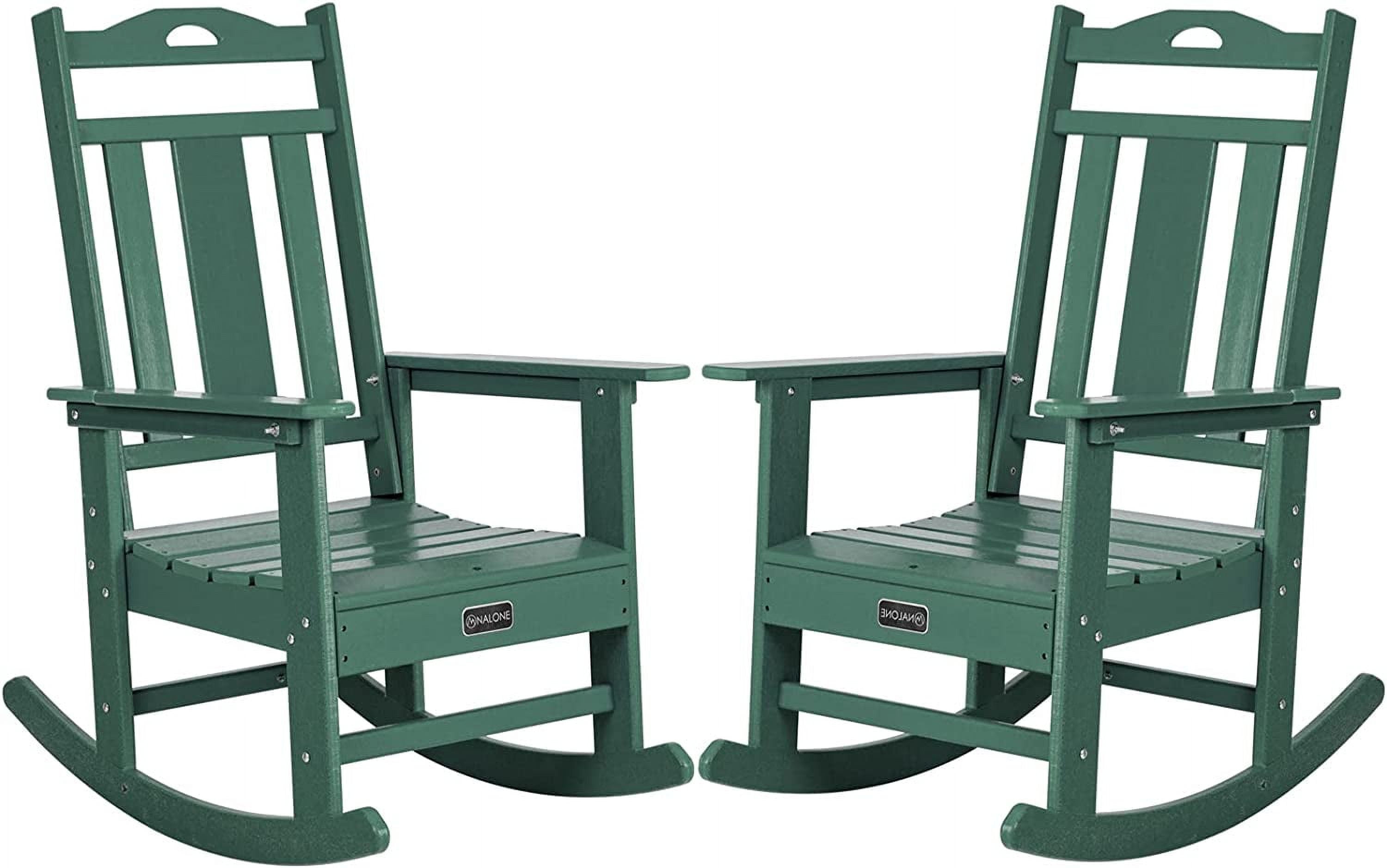 NALONE Set of 2 Easy Weatherproof Adult Rocking Chairs, HDPE, Patio ...