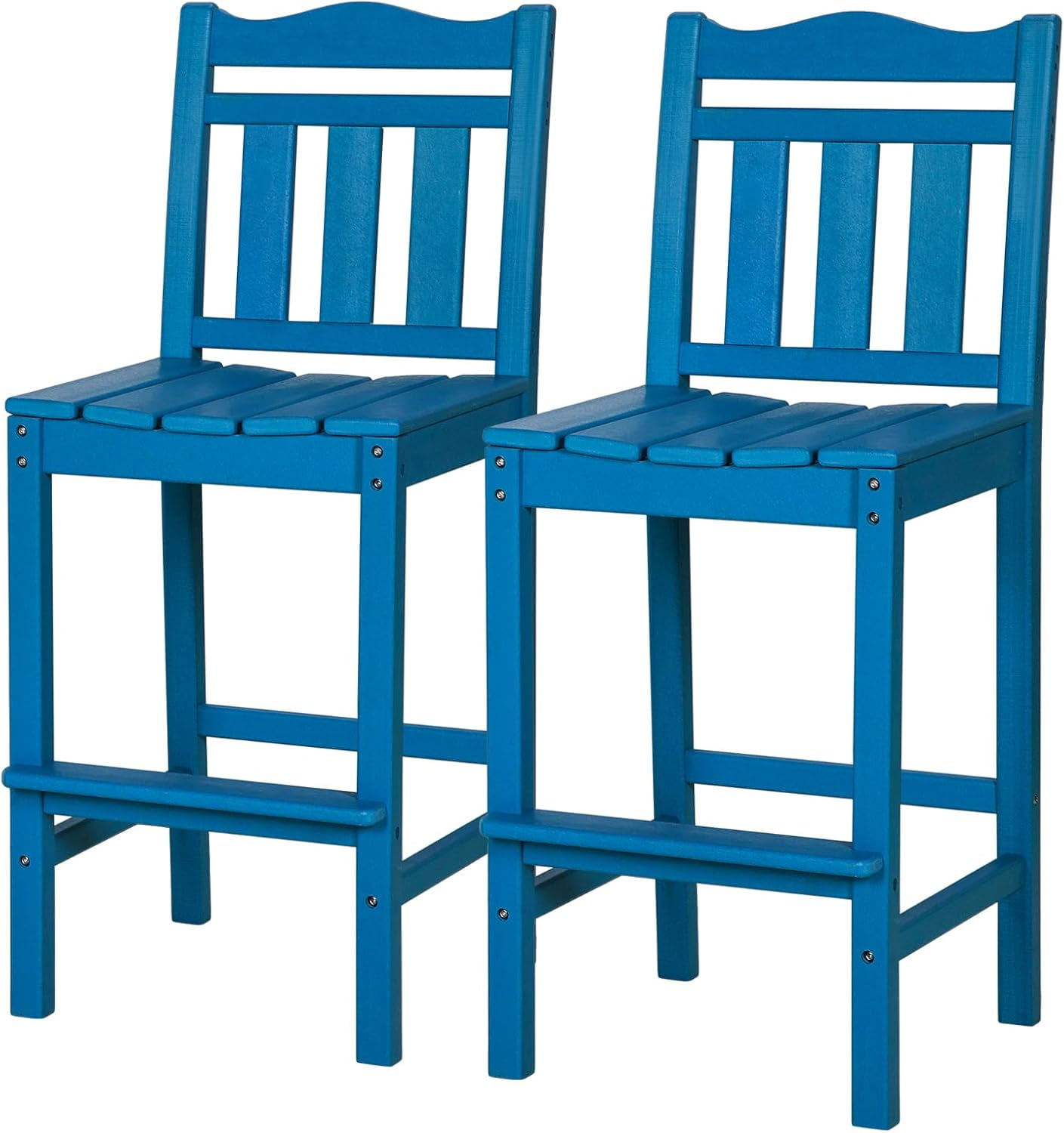 NALONE Outdoor Bar Stools Set of 2, HDPE Tall Adirondack Chairs Bar ...