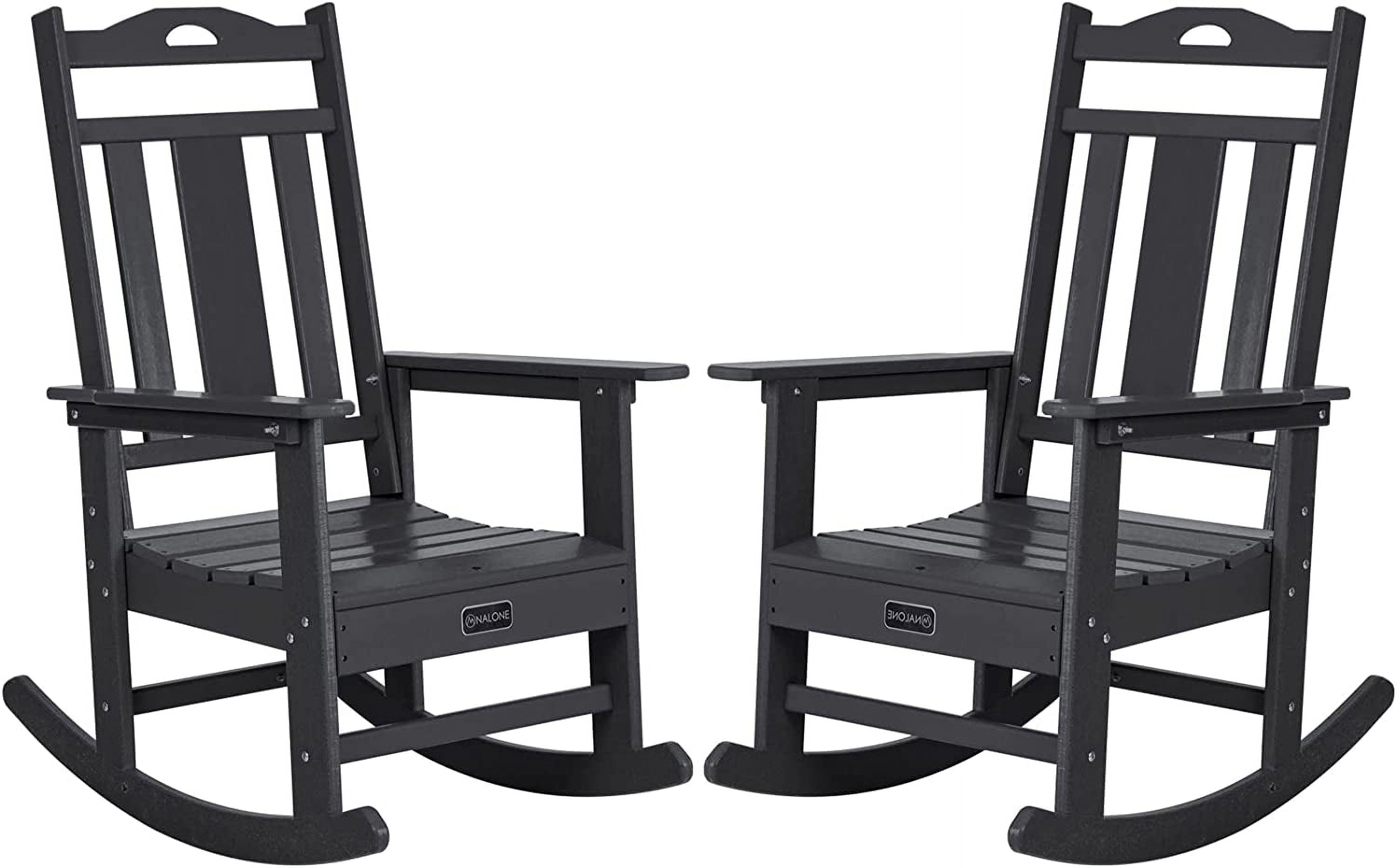 NALONE All-Weather Resistant Outdoor Rocking Chair Set, HDPE Patio ...