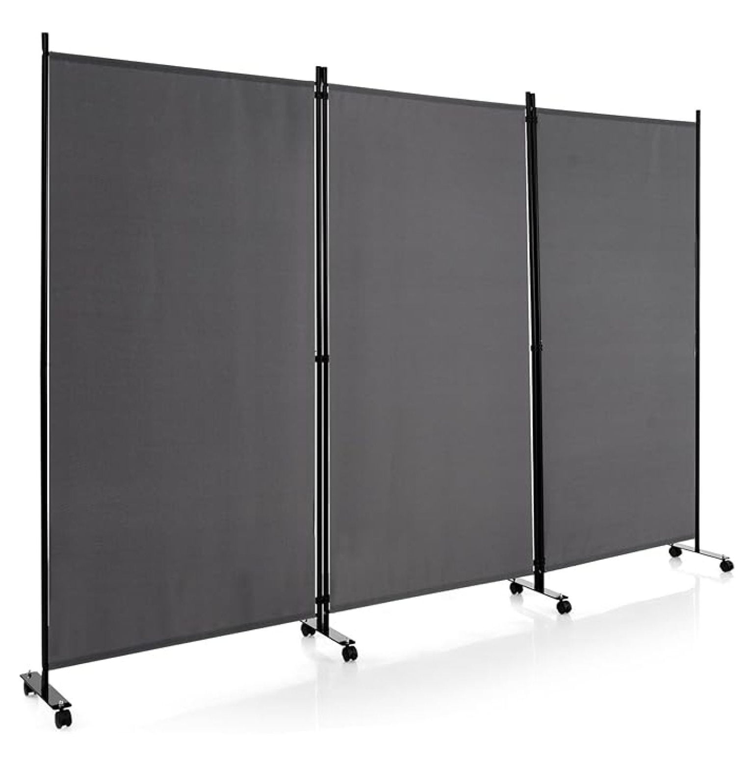 NALYL 3 Panel Room Divider with Wheels, 103''W x 71''H Folding Privacy ...
