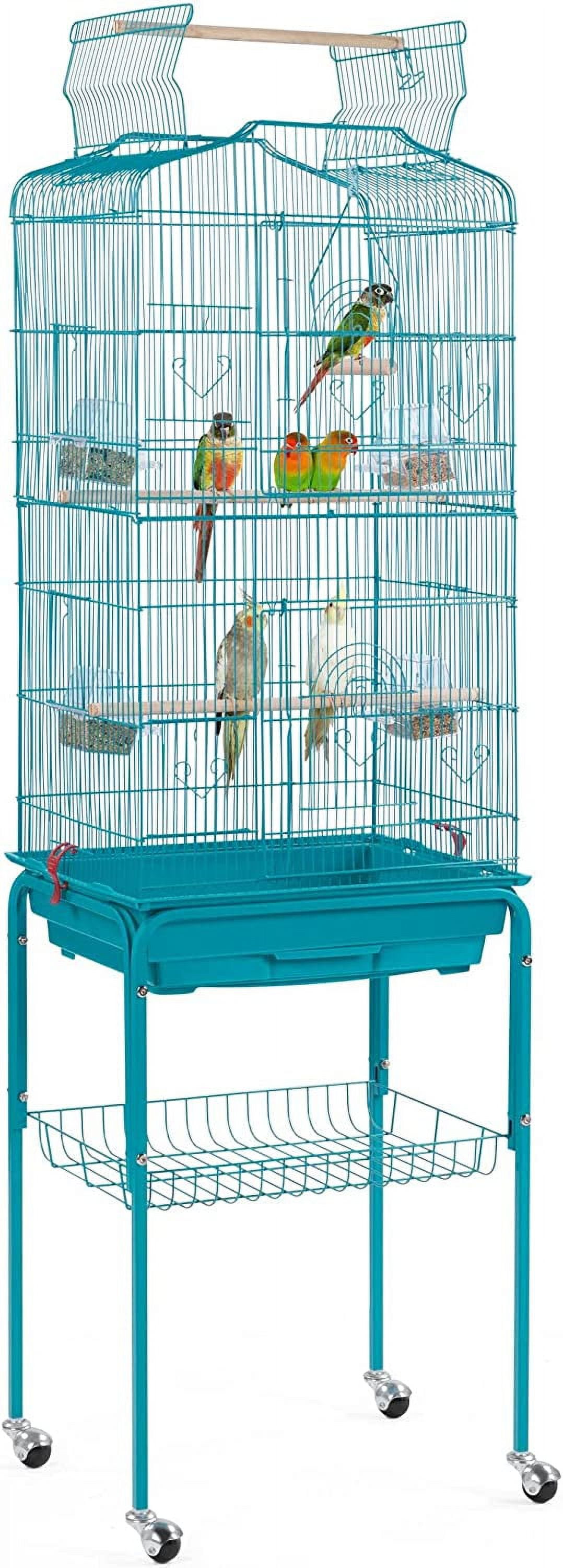 NALYL 64'' H Open Top Metal Bird Cage Medium Small Parrot Parakeet Bird ...
