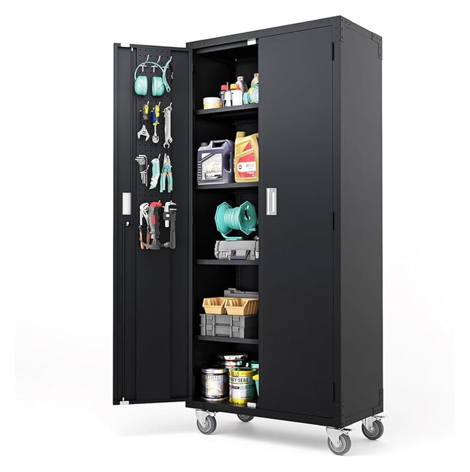 NALYL 72'' Tall Garage Storage Cabinet, Metal Storage Cabinet with ...