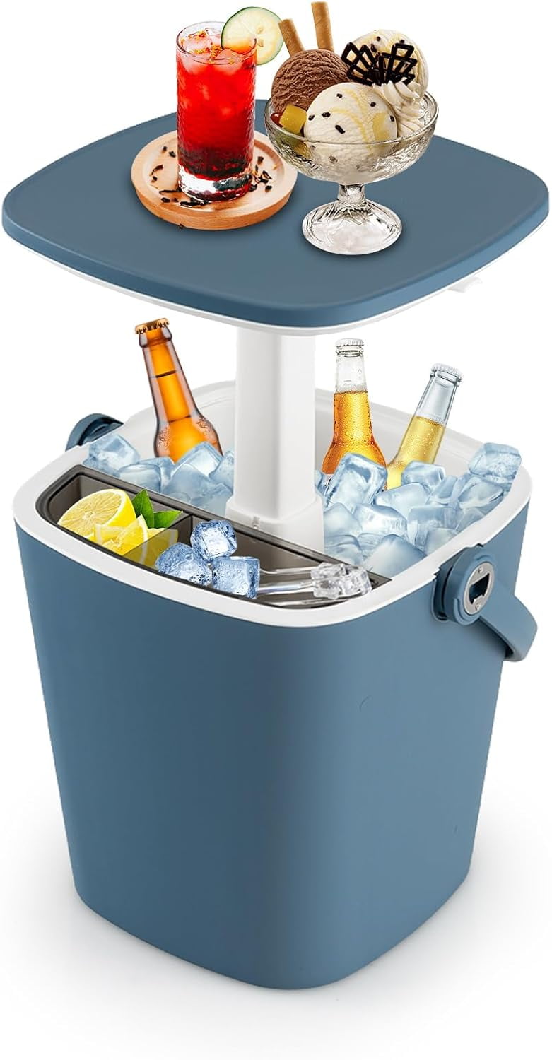 NALYL Cooler Table, Portable 4 Gallon All-Weather Beer and Wine Table ...