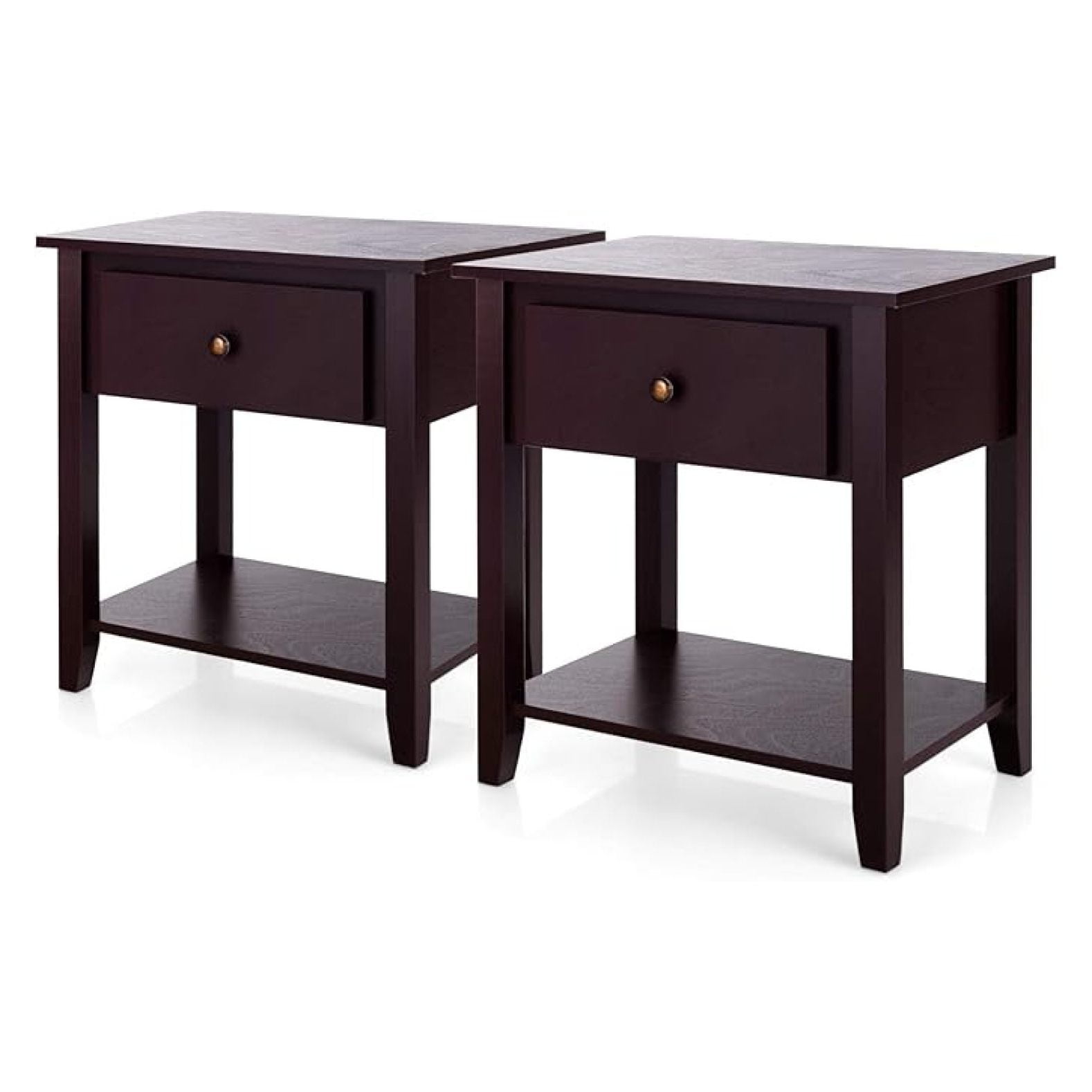 NALYL End Table with Drawer and Storage Shelf - Beside Sofa Accent ...