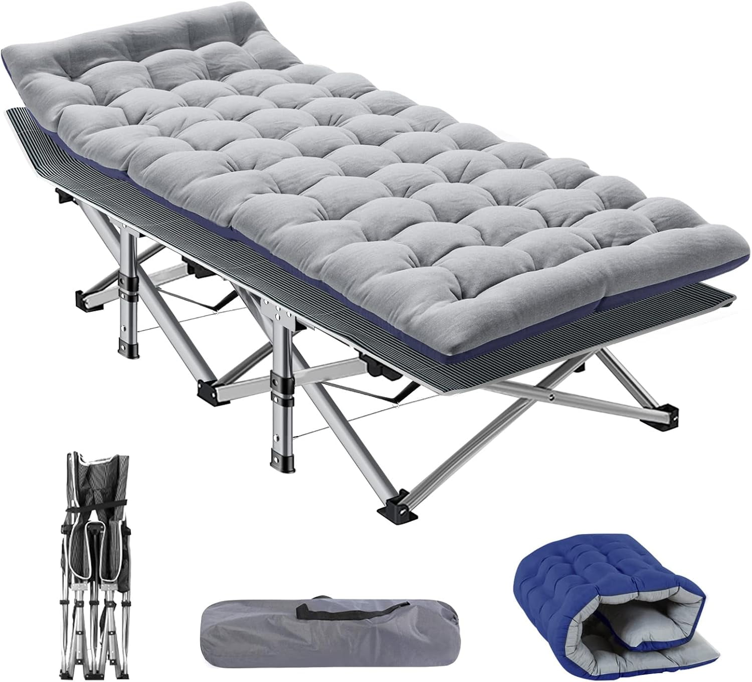 NALYL Folding Camping Cots for Adults, Folding Cot with Mattress ...
