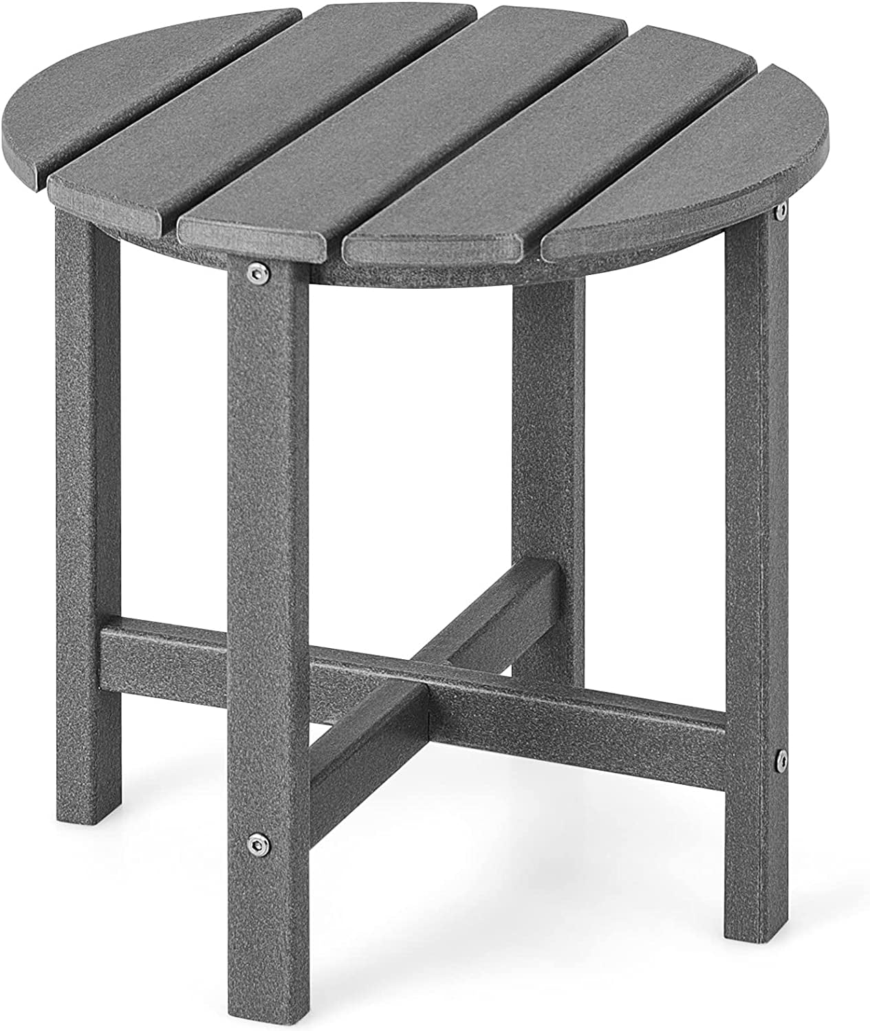 NALYL Round Outdoor Side Table, 18 Inch Weather Resistant HDPE ...