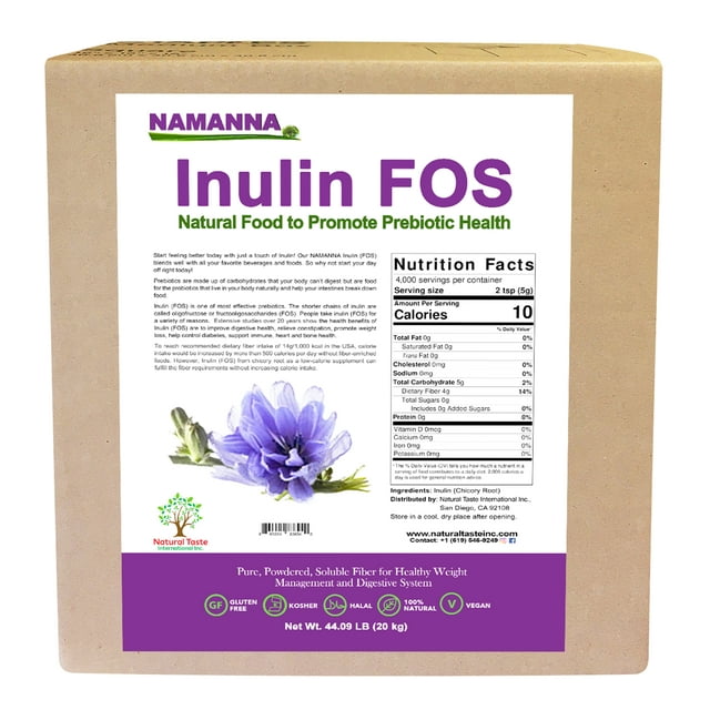 NAMANNA Pure Inulin FOS Powder (20 kg) – Natural Fiber from Chicory ...