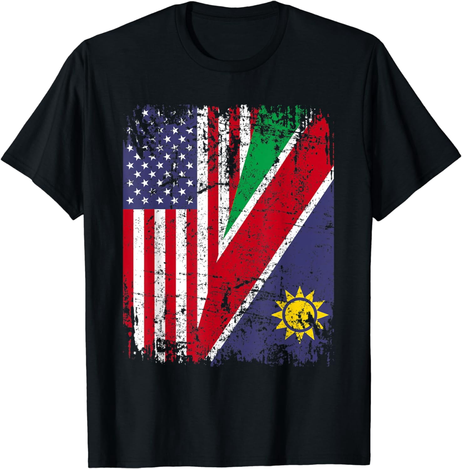 NAMIBIAN ROOTS | Half American Flag | USA NAMIBIA FLAG T-Shirt ...