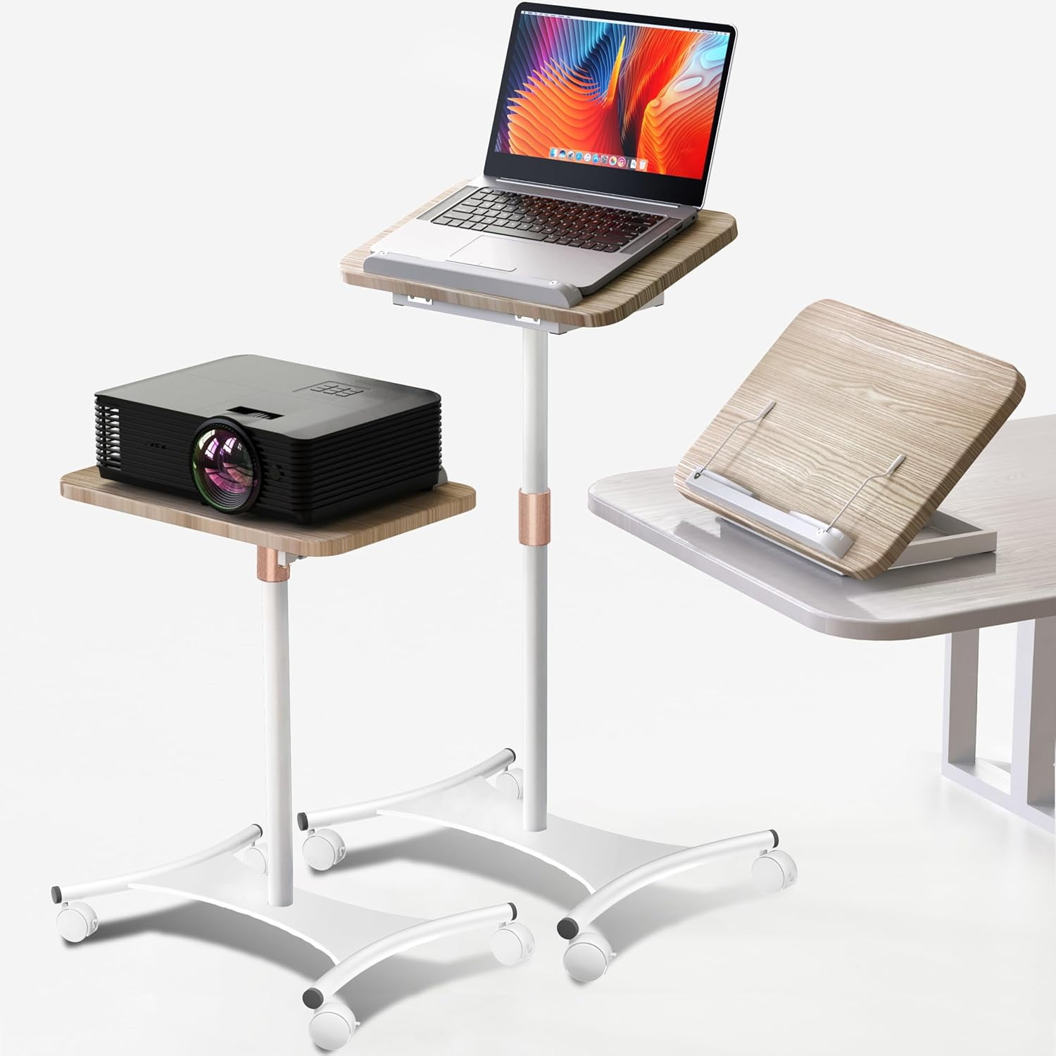 NAMON Laptop Floor Stand with Wheels - 2 in 1 Dual-use Floor & Desk ...