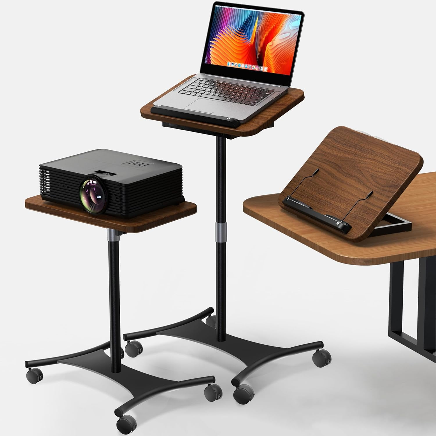 NAMON Laptop Floor Stand with Wheels - 2 in 1 Dual-use Floor & Desk ...