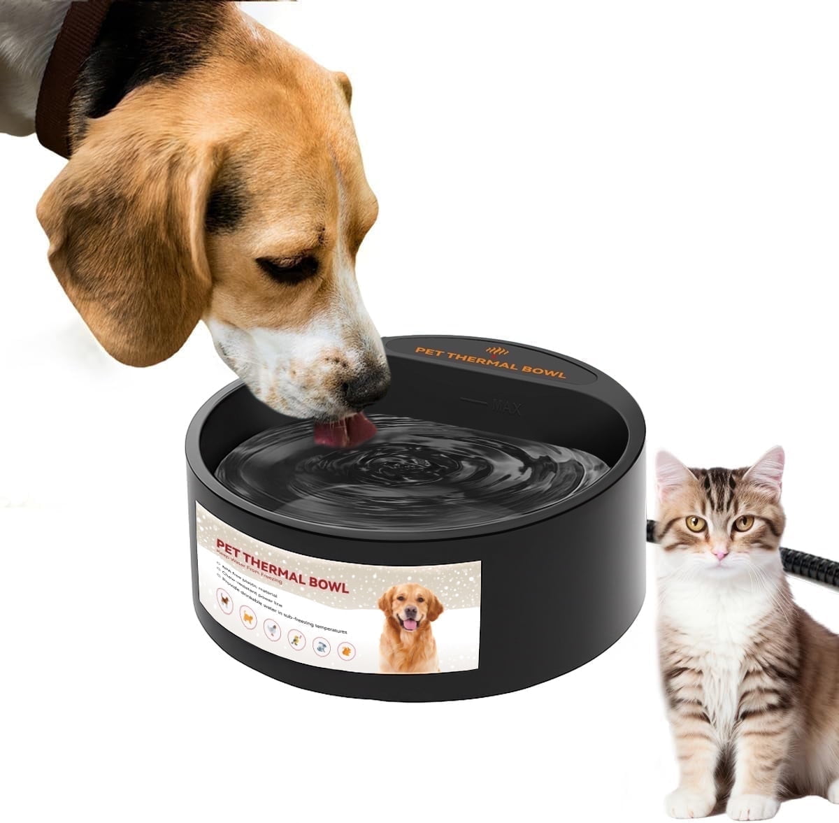 NAMSAN Dog Heated Water Bowl for Outdoor Water Heater for Animals ...