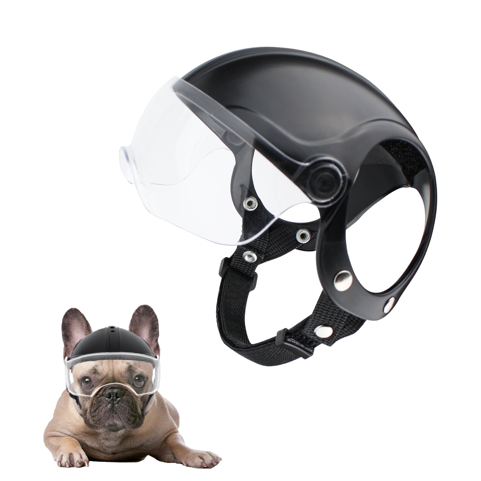 NAMSAN Dog Helmet with Drop-Down Clear Dog Goggles Adjustable Pet ...