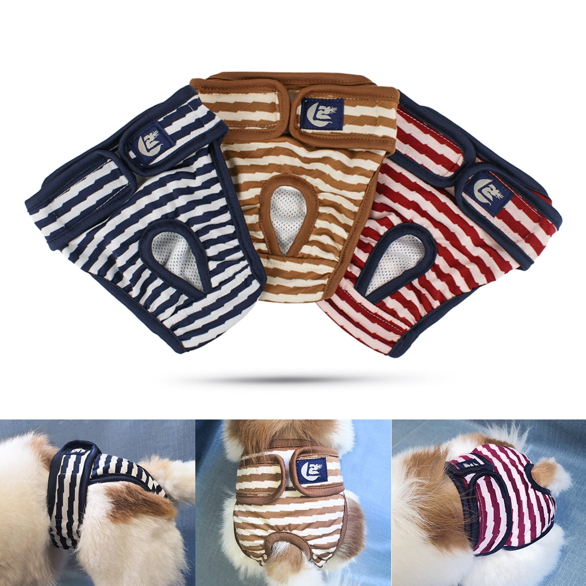 NAMSAN Dog Nappies(3 Pack )Soft Reusable Pet Diapers Adjustable ...