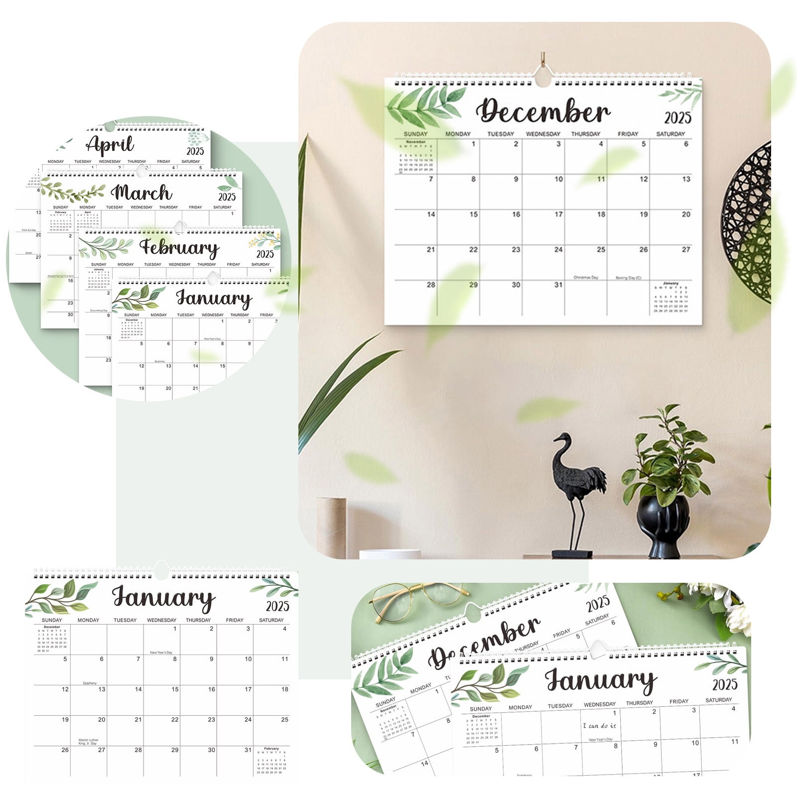 NAMTYQX 2025 Wall Calendar Monthly Planner with Beautiful Designs ...