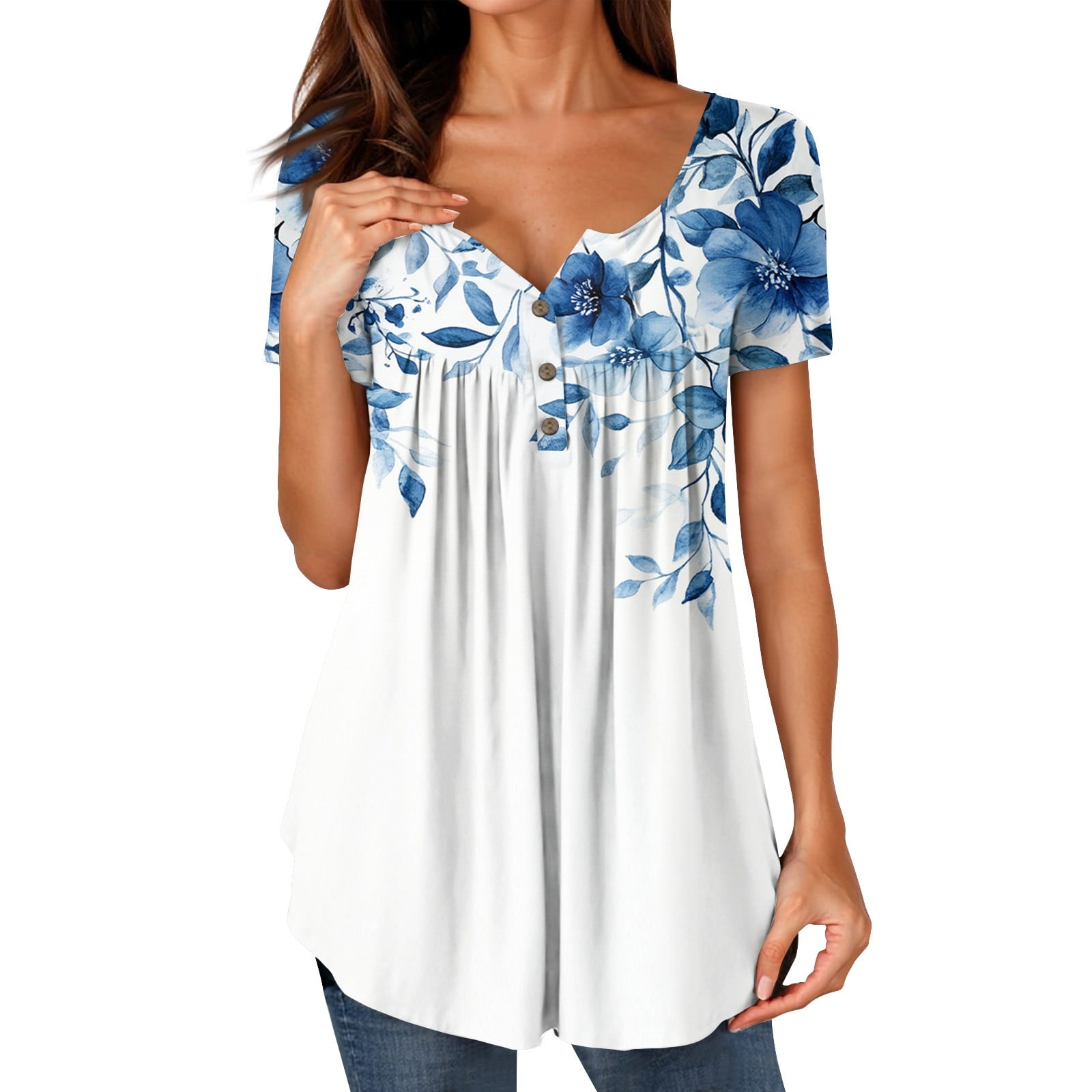 NAMTYQX Going Out Tops for Women Trendy Graphic Loose Fitting Plus Size ...