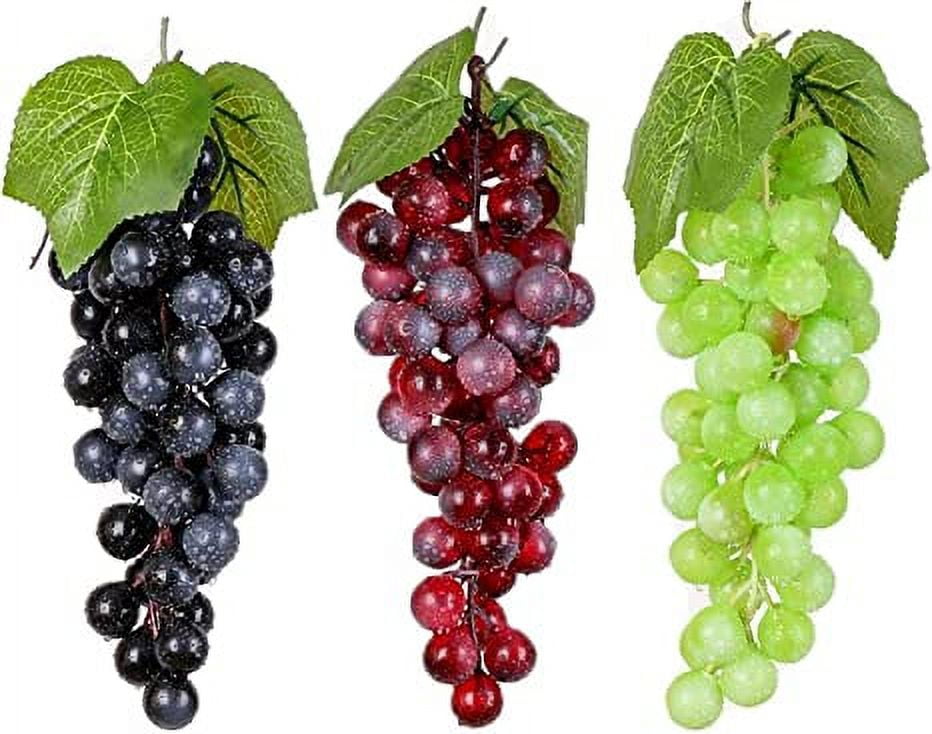 NAMZI 3 Bunches Artificial Grape Fake Grapes with Vines Lifelike ...