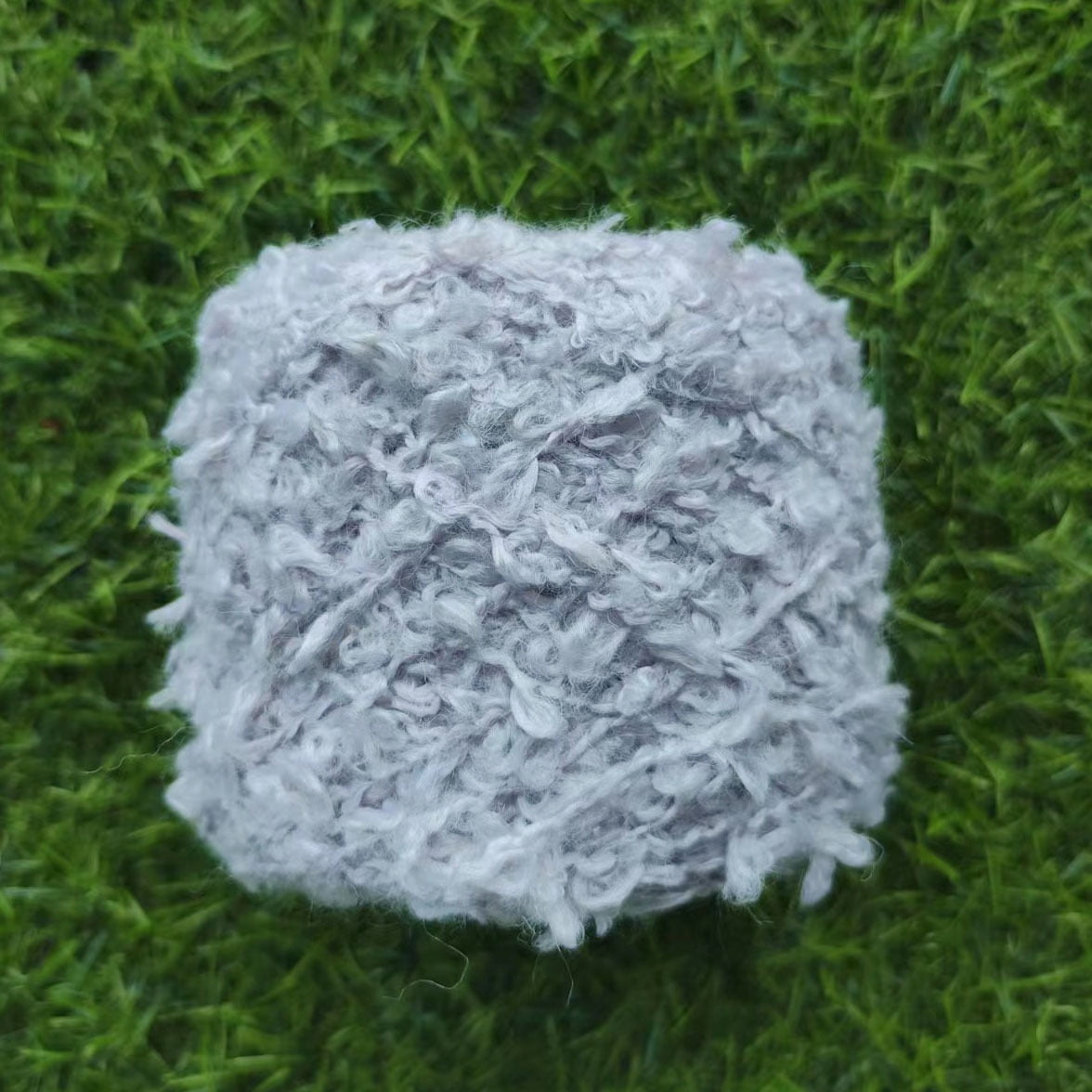 NAMZI 50g (Grey) Soft Plush Wool Acrylic Fancy Loop Yarn for Doll Hair ...